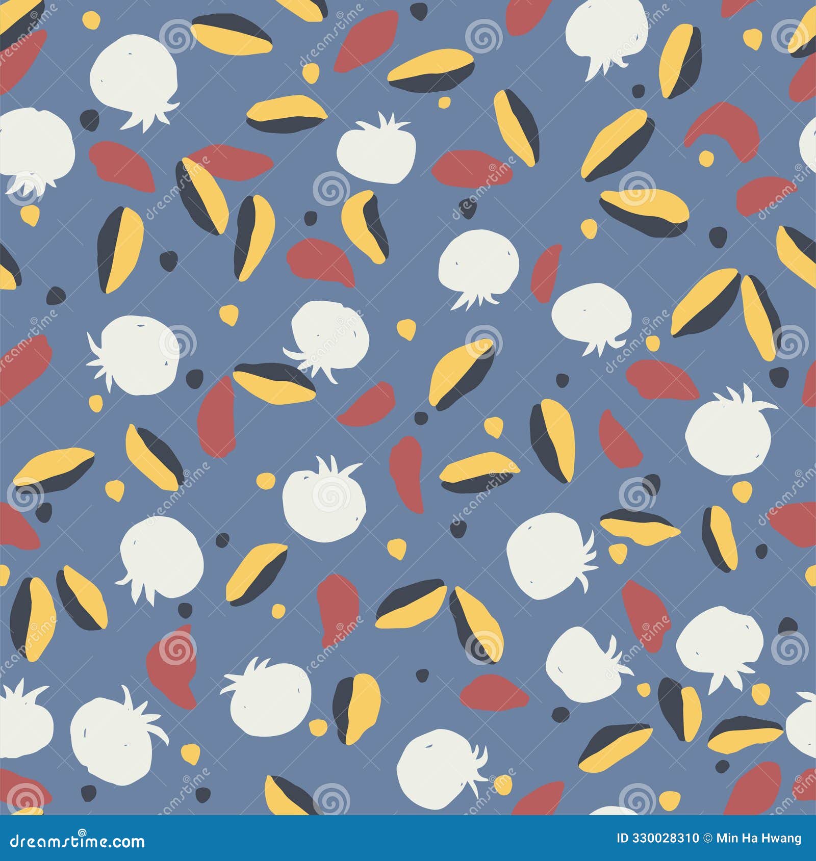 Vector Berry Fruit and Leaf Illustration Seamless Repeat Pattern ...