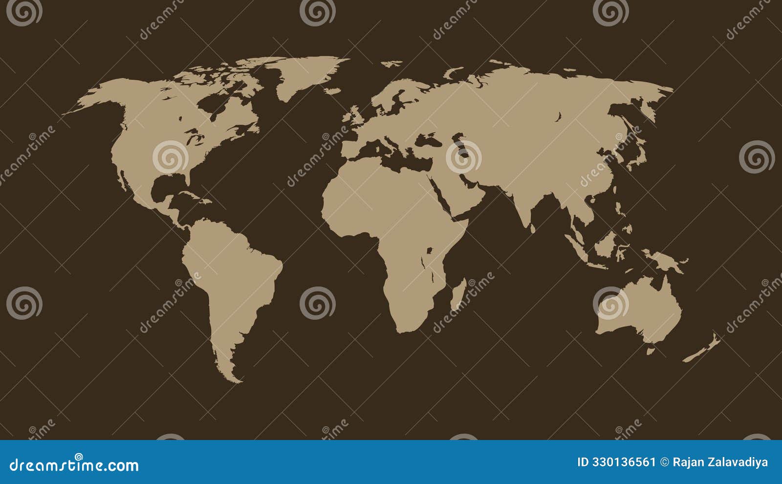 World Map with Dark Color and Light Color Combination Stock Vector ...