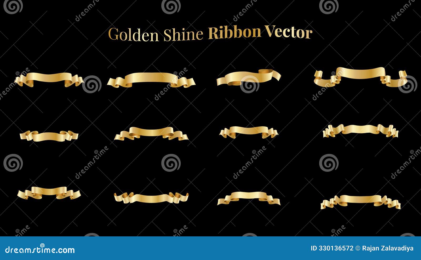 Golden Shine Ribbon Vector Design Stock Vector - Illustration of vector ...