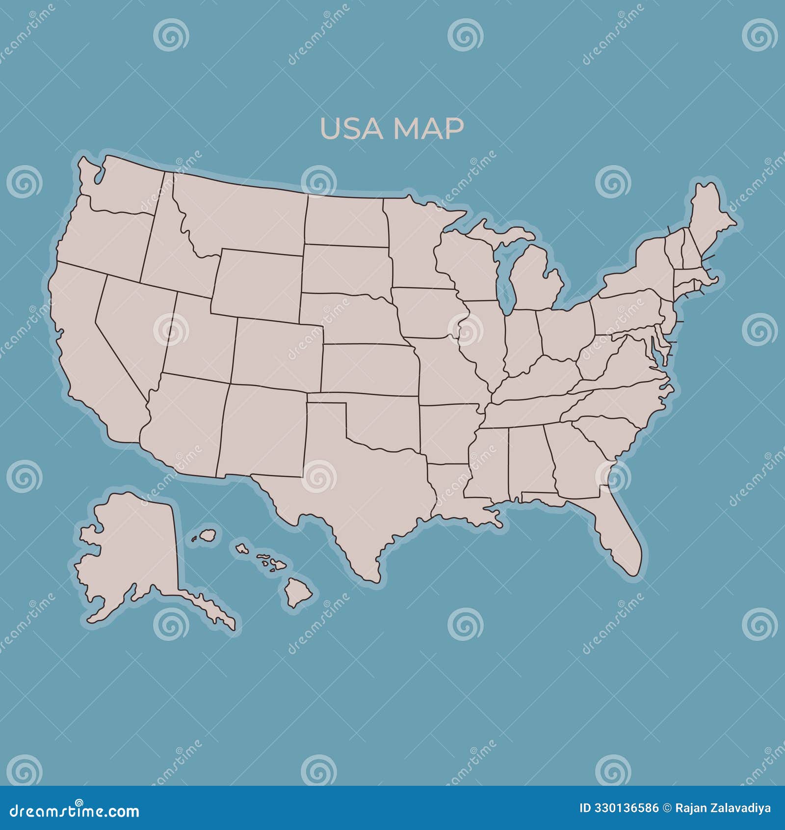 USA Map with Muted Colors Web Stock Photo - Image of colors, muted ...