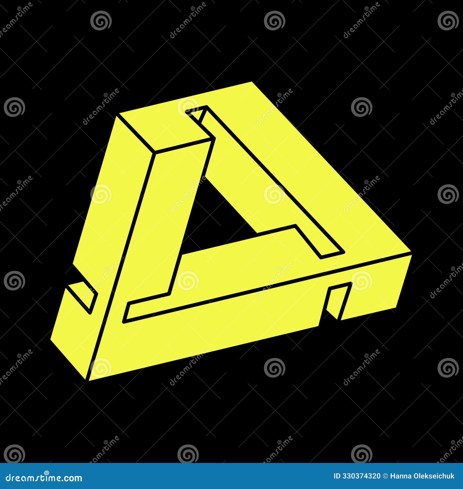 Optical Illusion Figure. Impossible Objects. Escher Style. Line ...