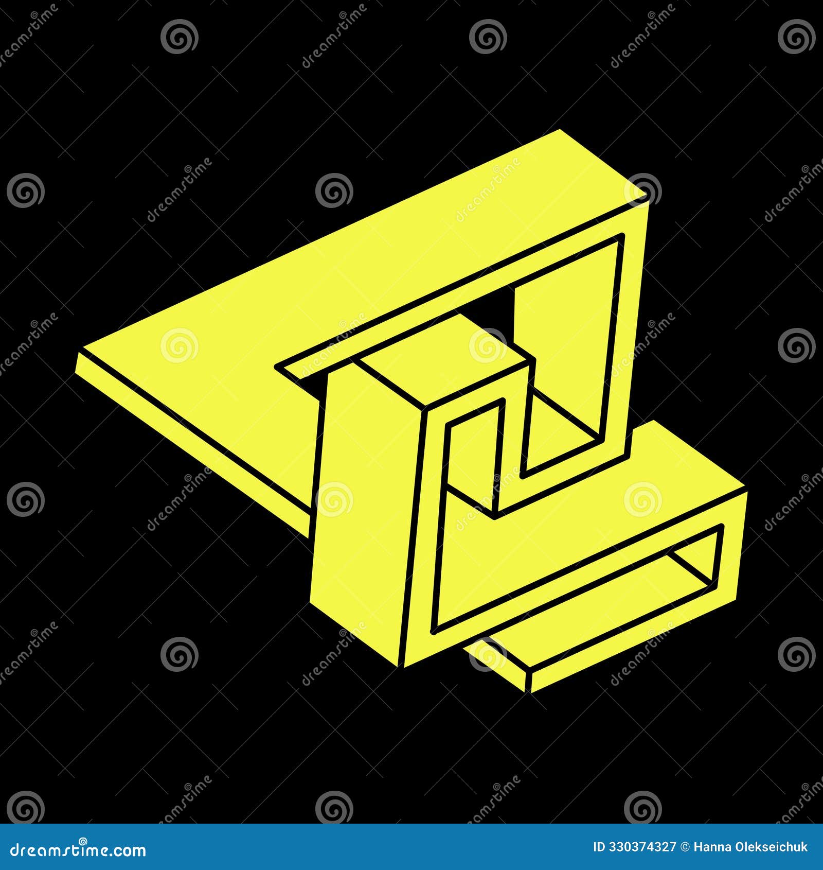 Optical Illusion Shapes. Optical Art Object. Escher Paradox. Impossible ...