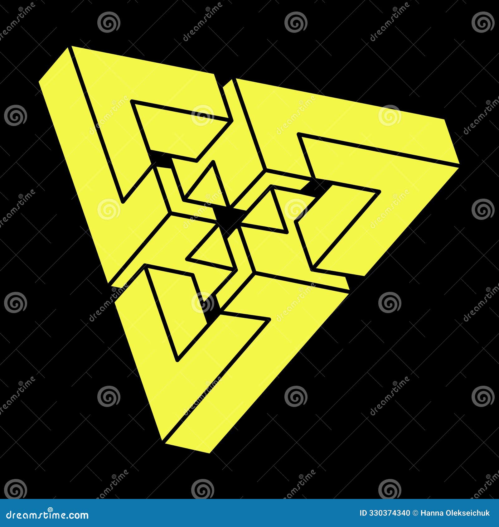 Optical Illusion. Impossible Shapes. Escher Style. Abstract Eternal ...