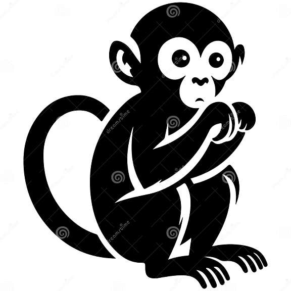 Contemplative Moments the Art of a Monkey in Deep Thought. Stock ...