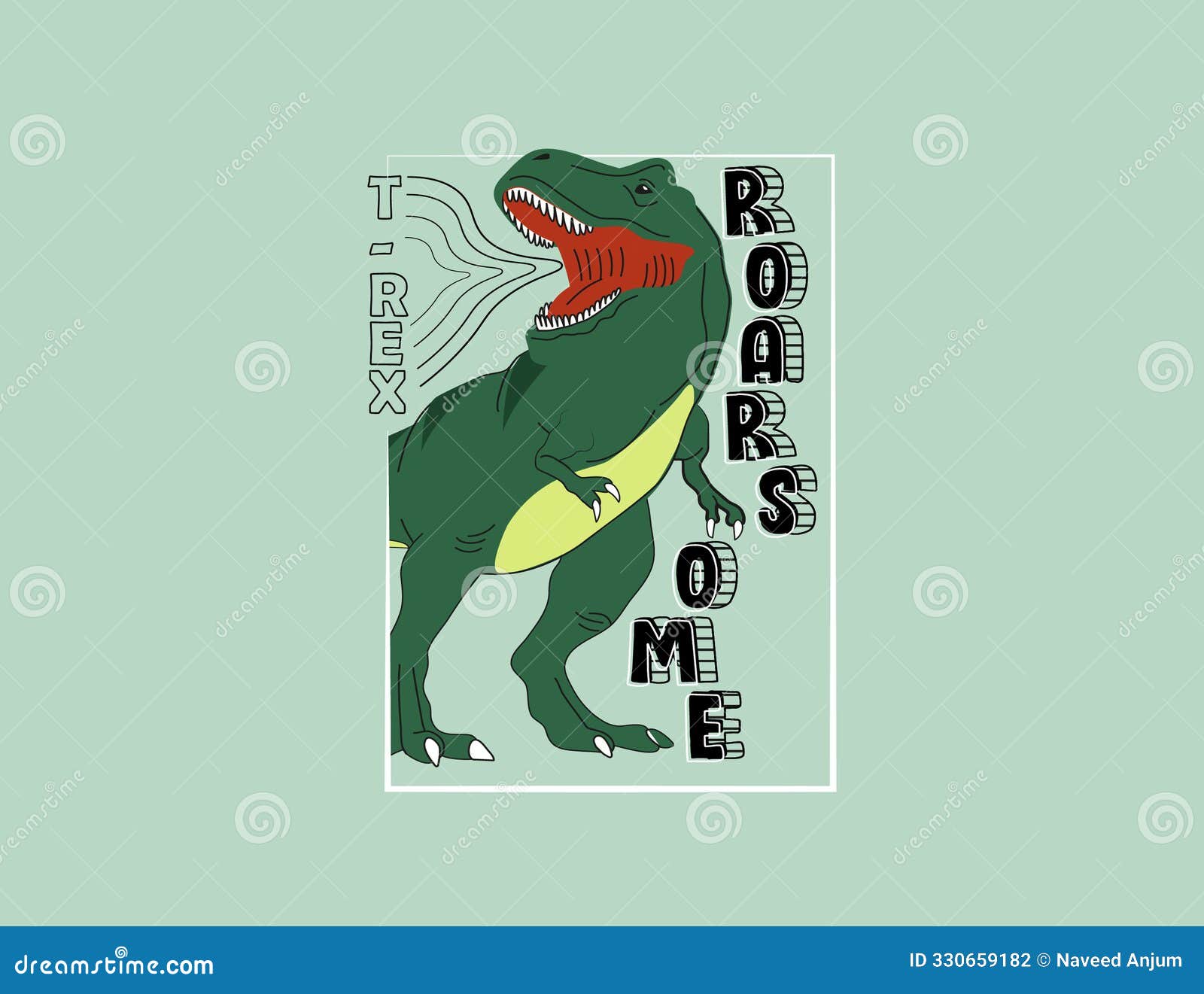 Roar Some Text Dinosaur Design for Print on Toys , T Shirt and Other ...