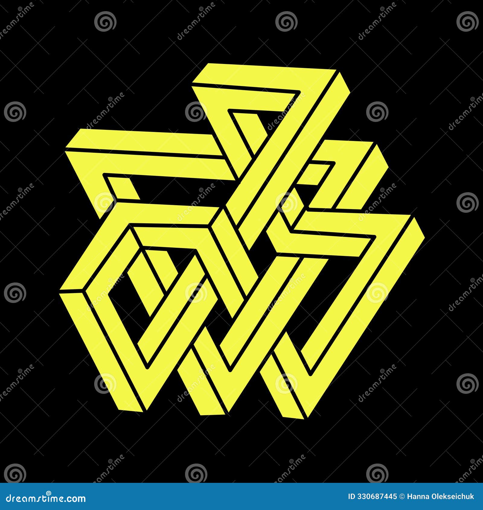 Optical Illusion Figure. Impossible Shape. Sacred Geometry. Abstract ...
