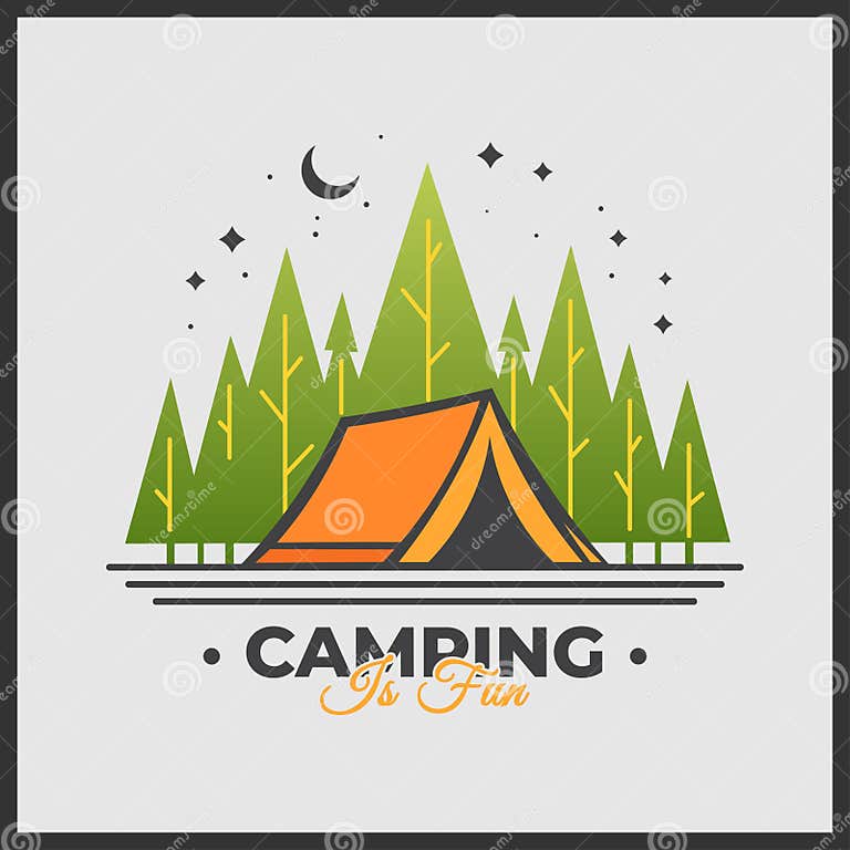 Outdoor Adventure Camping Detailed Logo Design. Stock Illustration ...