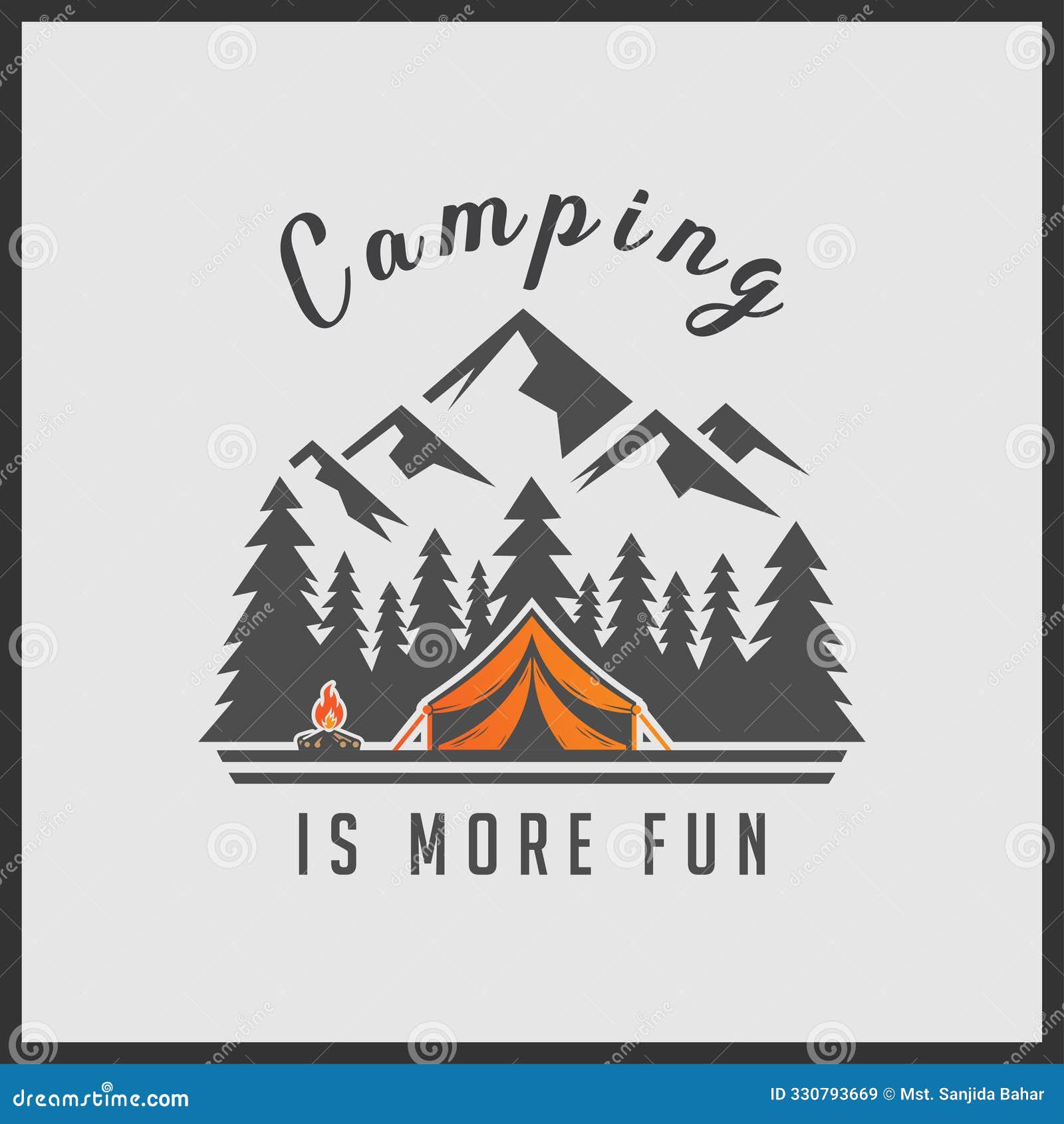 Outdoor Adventure Camping Detailed Logo Design. Stock Illustration ...