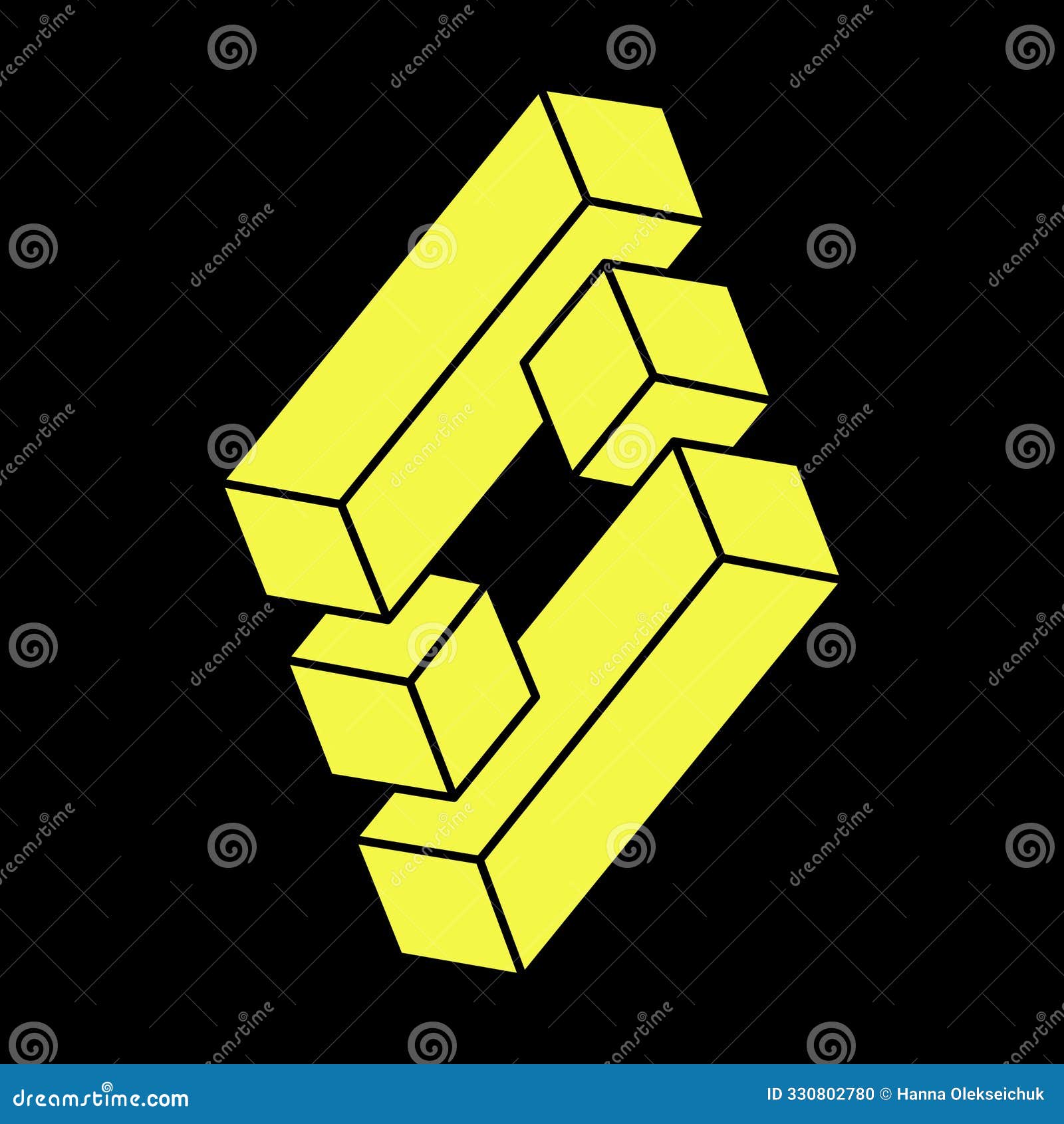 Impossible Shapes. Optical Illusion. Linear Infinite Object. Abstract ...