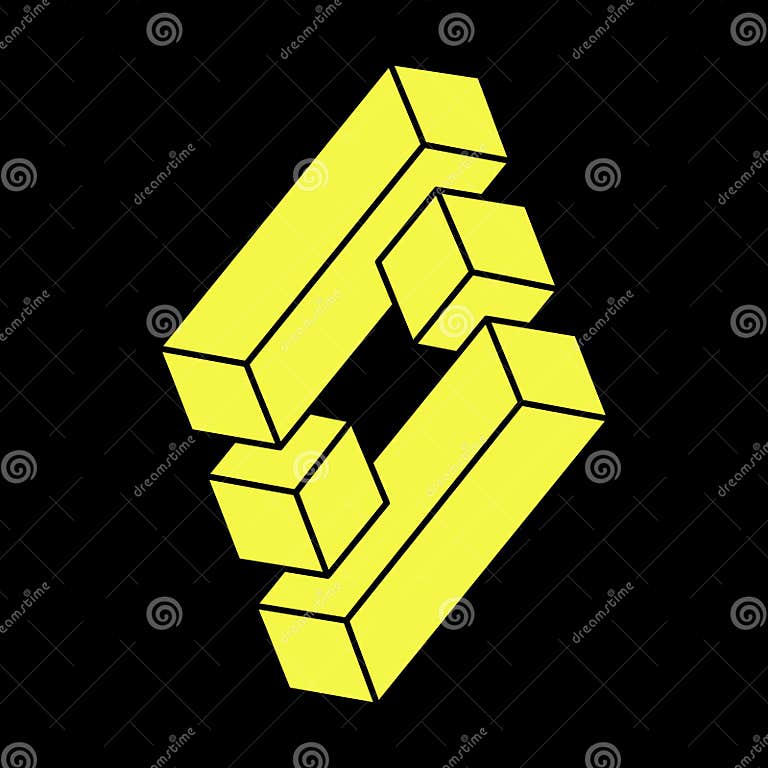 Impossible Shapes. Optical Illusion. Linear Infinite Object. Abstract ...