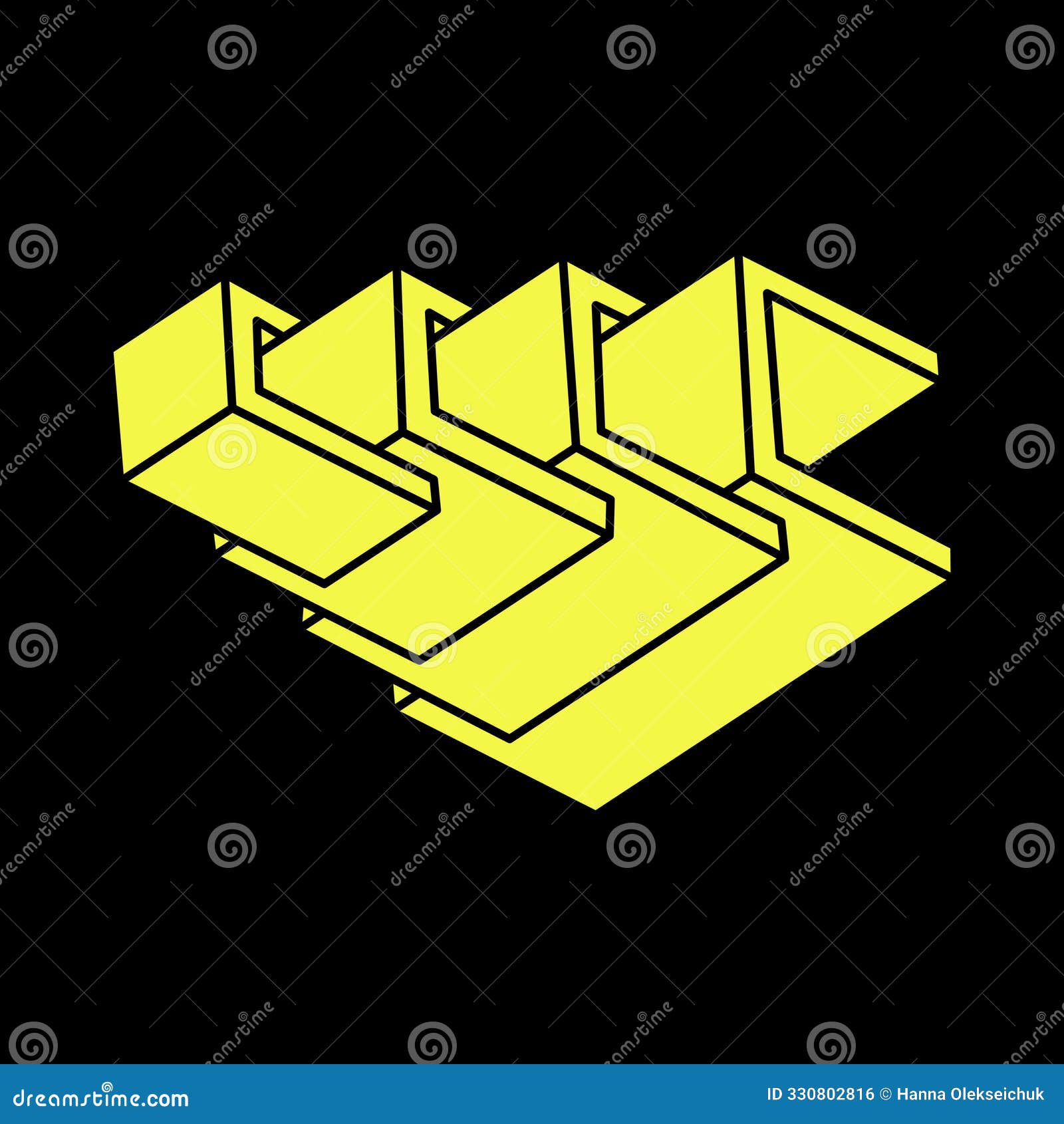 Escher Paradox. Impossible Optical Illusion Shapes. Optical Art Object ...