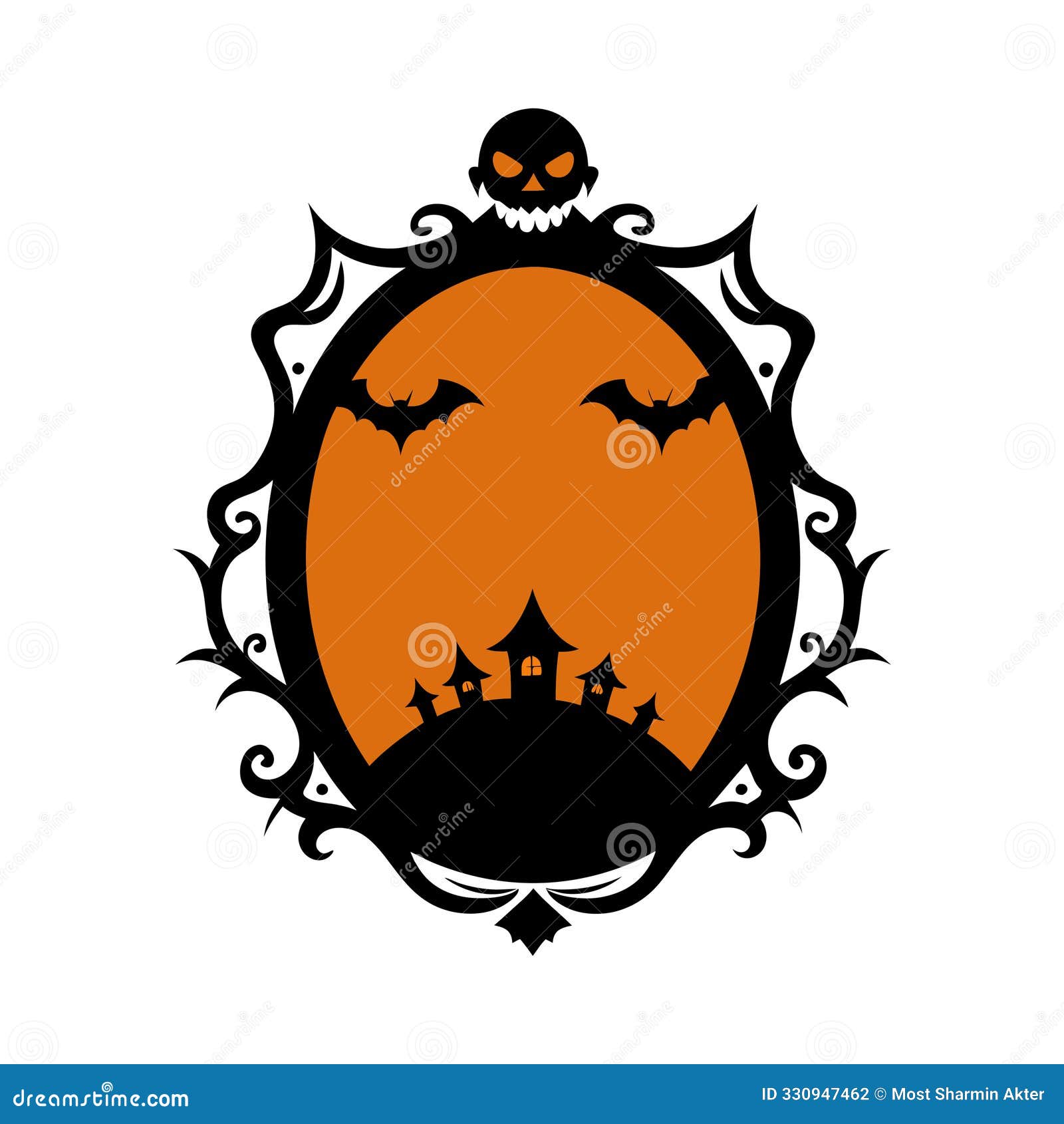 Vintage Style Creepy Halloween Frame Vector Illustration Stock Vector ...