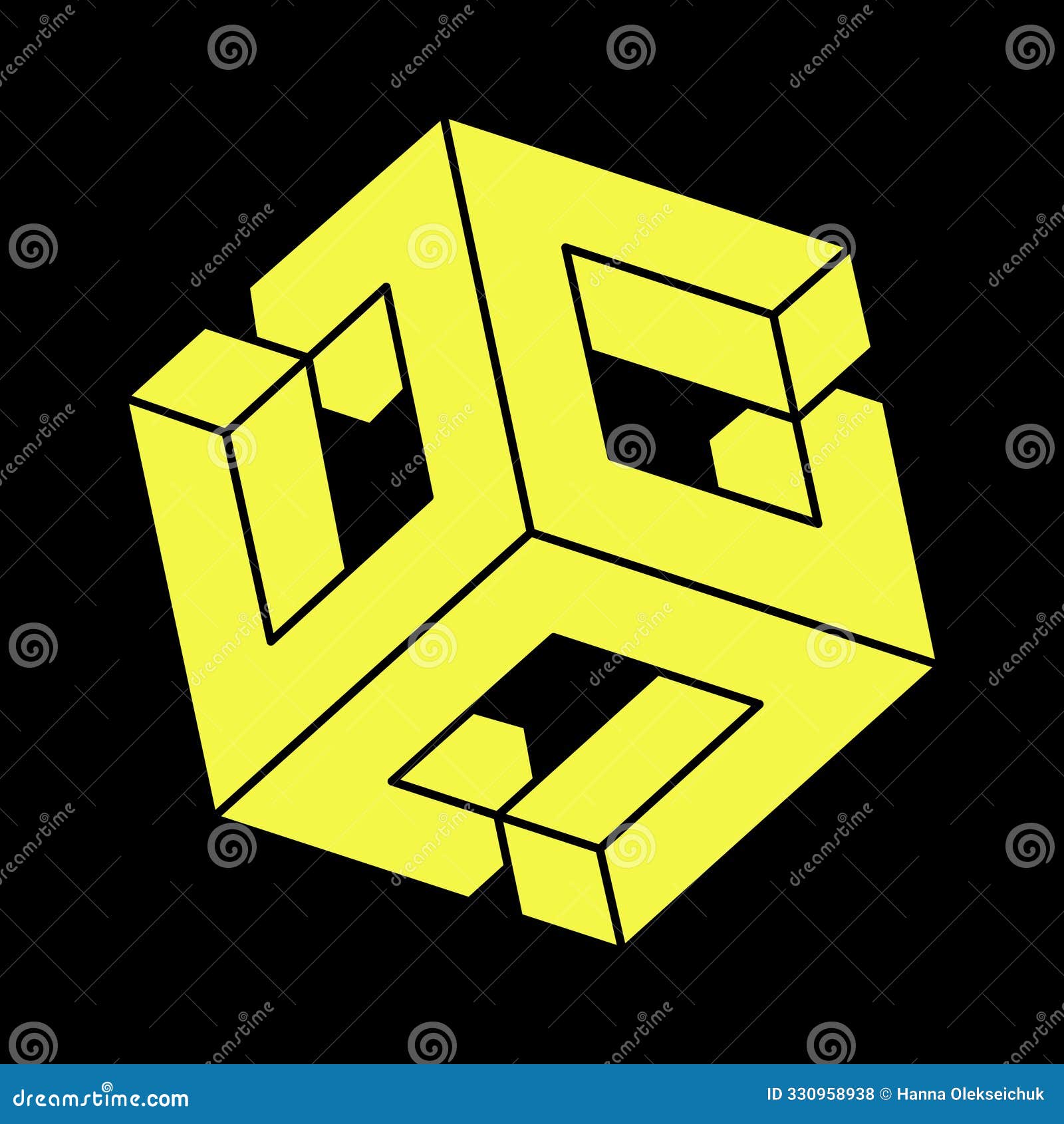 Impossible Shapes. Escher Style. Web Design Element. Optical Illusion ...