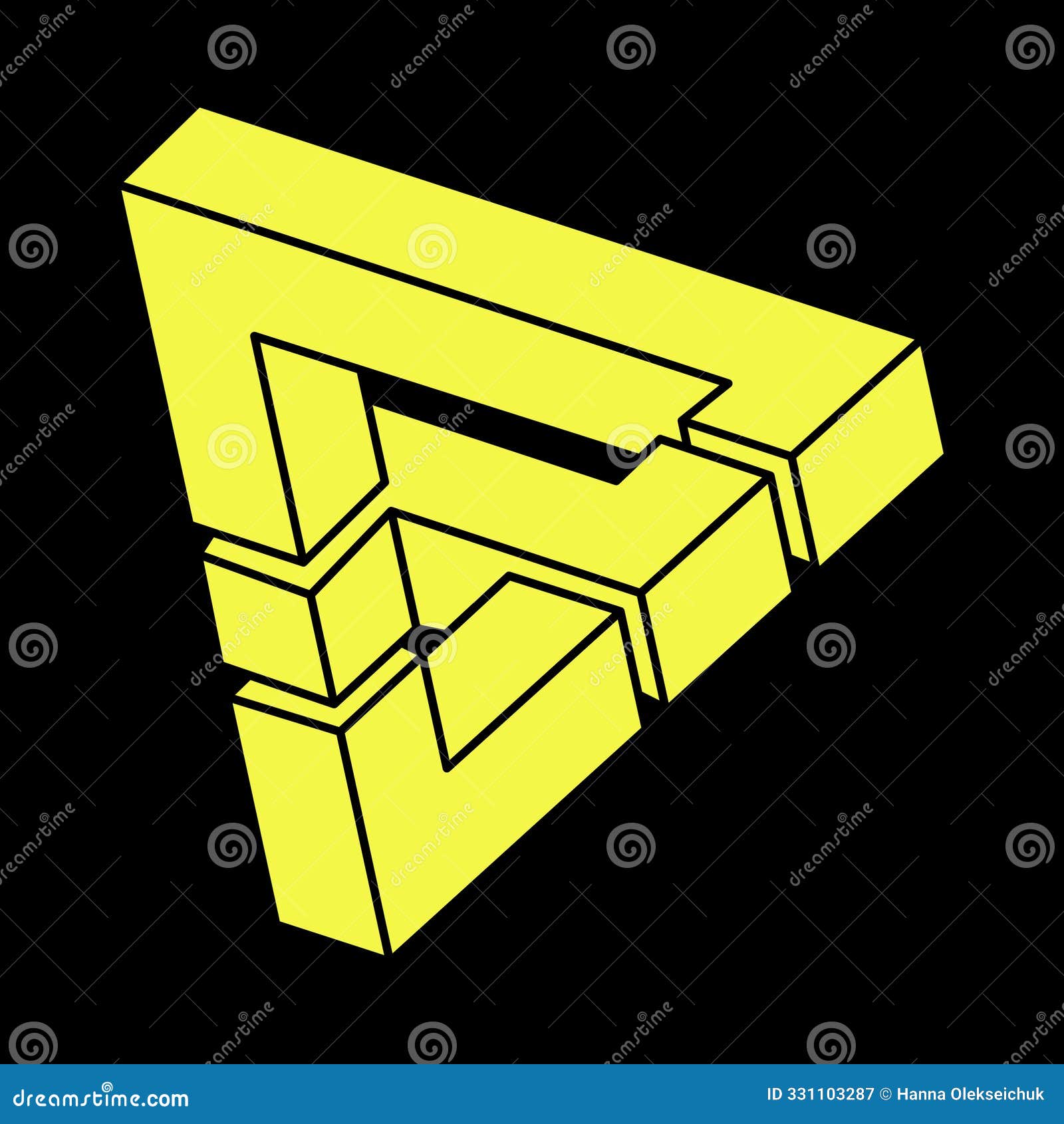 Optical Illusion Shapes. Abstract Eternal Geometric Object. Impossible ...