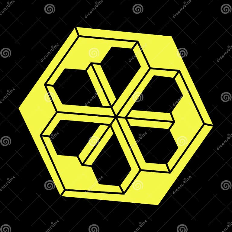 Optical Illusion Objects. Impossible Hexagon. Line Design. Impossible ...