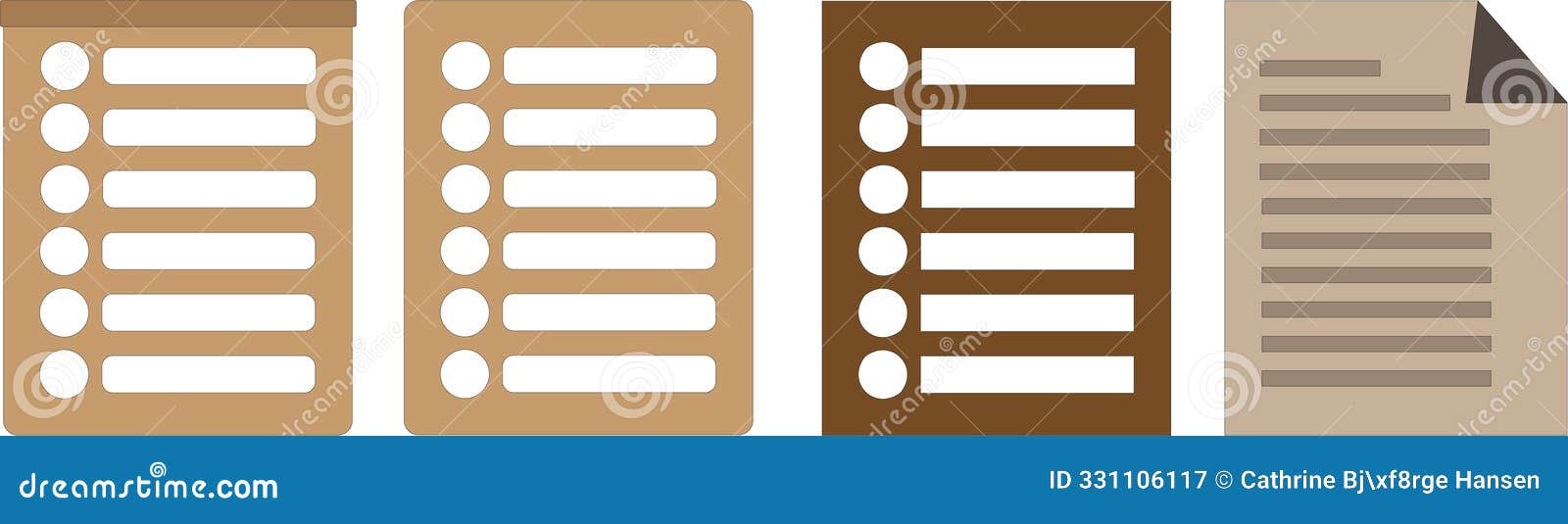 Document Vector Icons with Text and Bullet Points Stock Vector ...