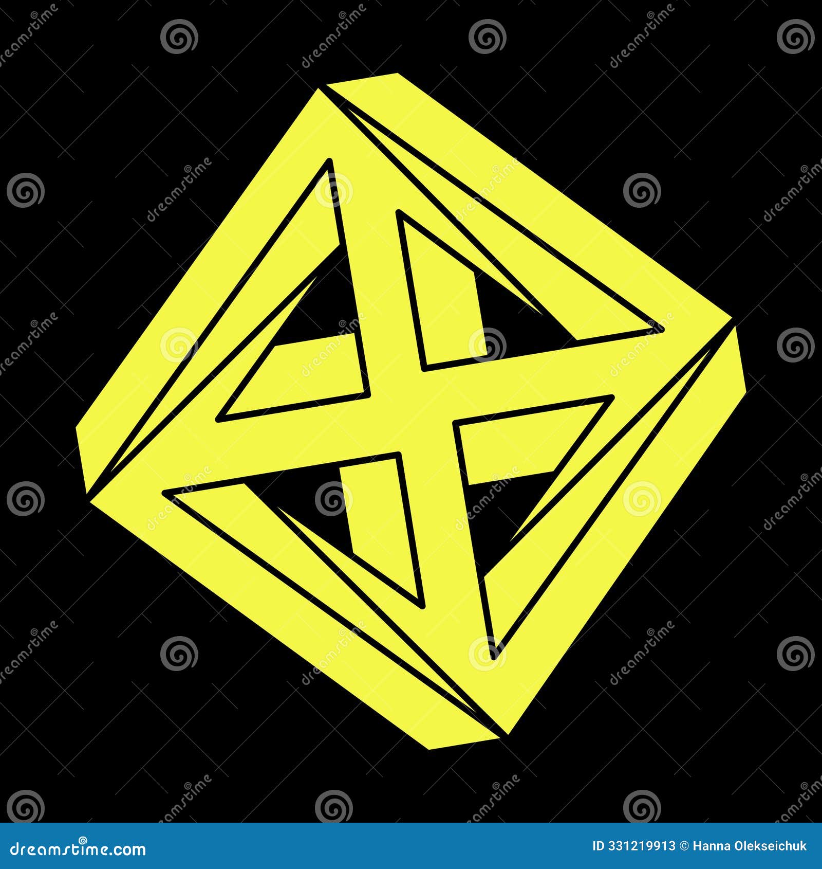 Impossible Cube. Line Design. Impossible Shapes. Optical Illusion ...