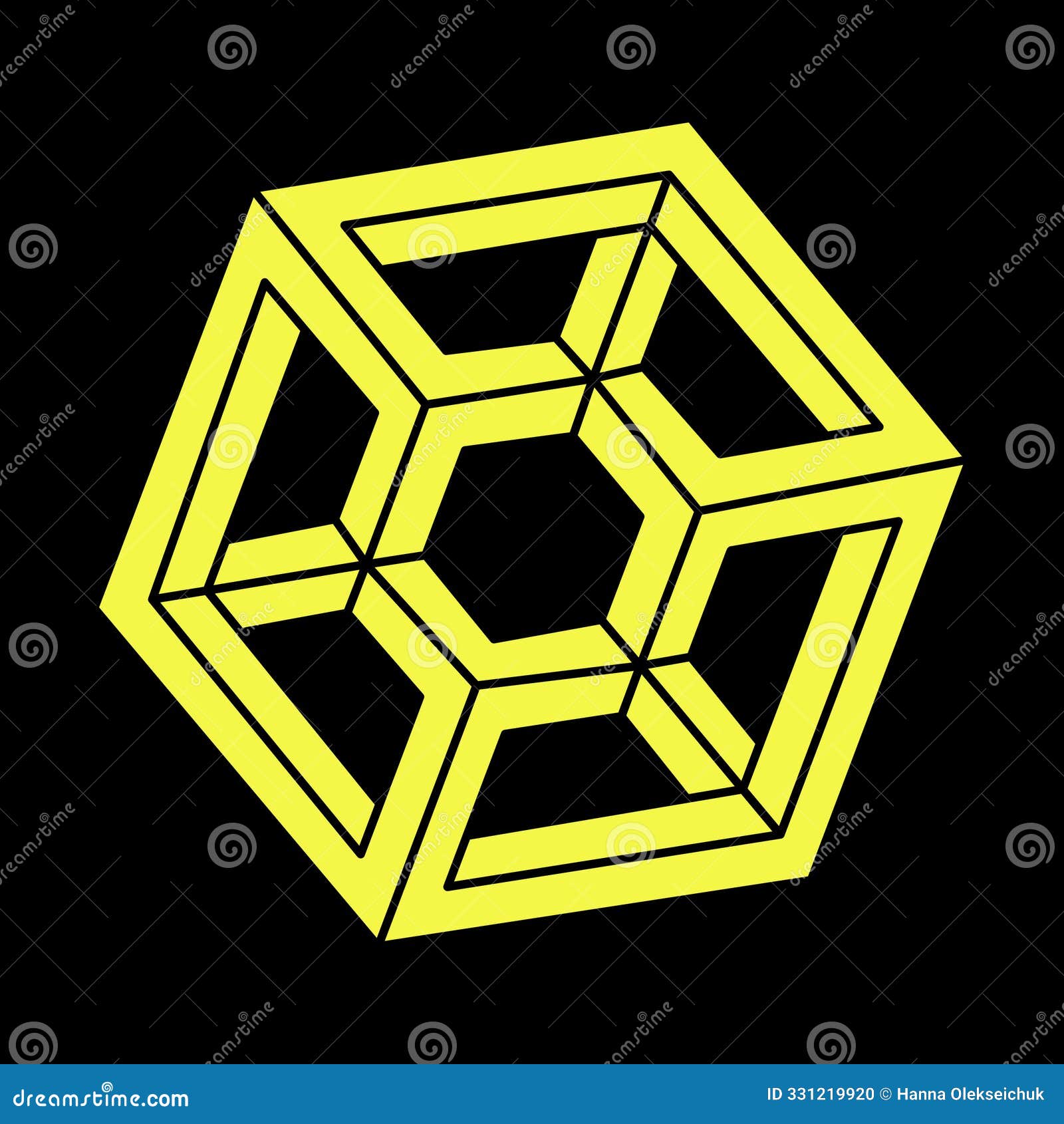 Optical Illusion Shapes. Impossible Objects. Optical Art Figures. Line ...