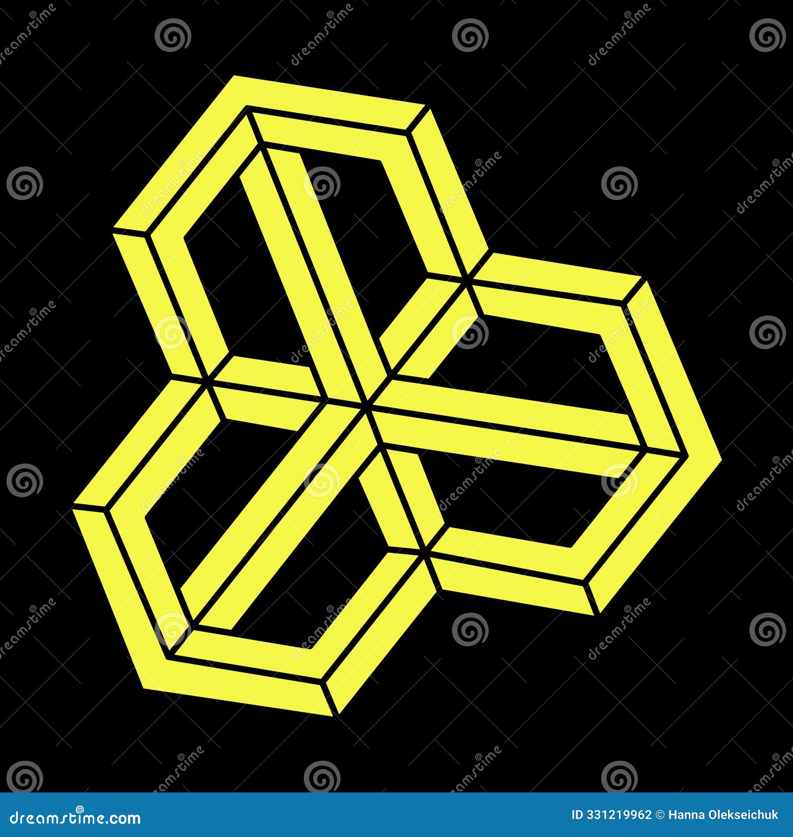 Impossible Optical Illusion Shapes. Optical Art Object. Sacred Geometry ...