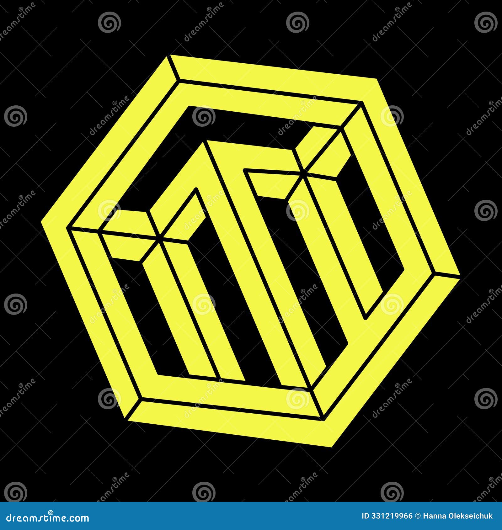 Impossible Hexagon. Line Design. Impossible Shapes. Optical Illusion ...