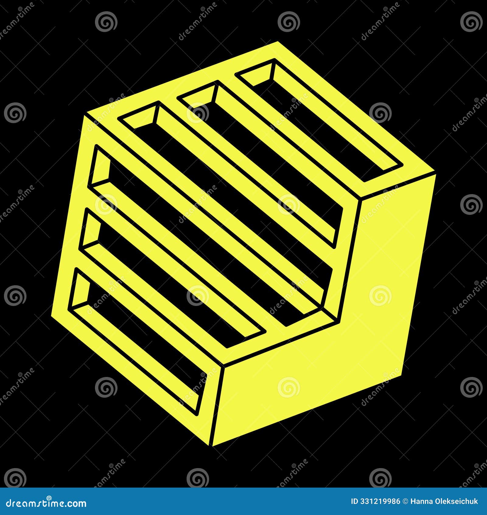 Optical Illusion Objects. Impossible Hexagon. Line Design. Impossible ...