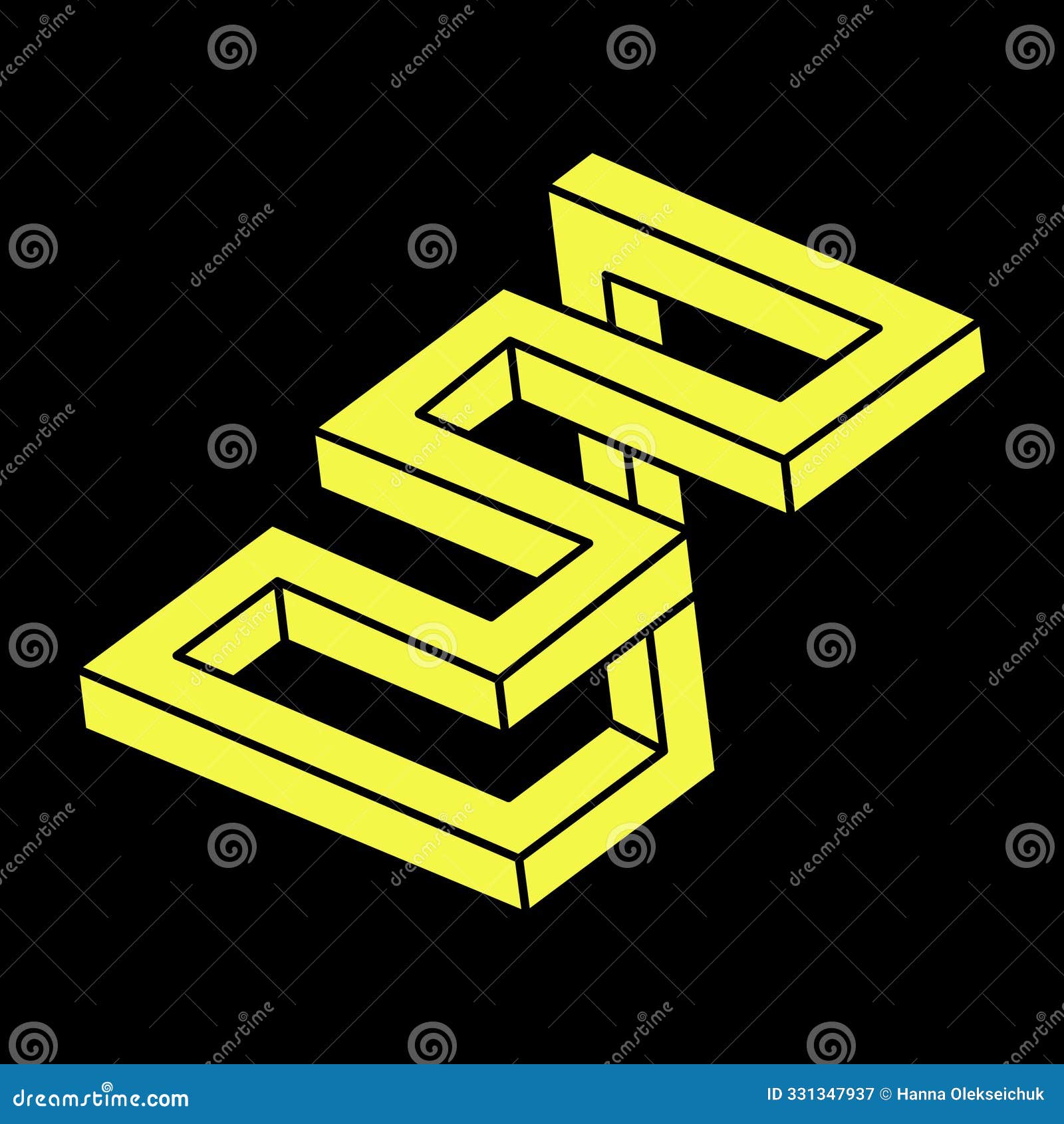 Optical Illusion Figures. Impossible Objects. Line Geometric Shapes ...