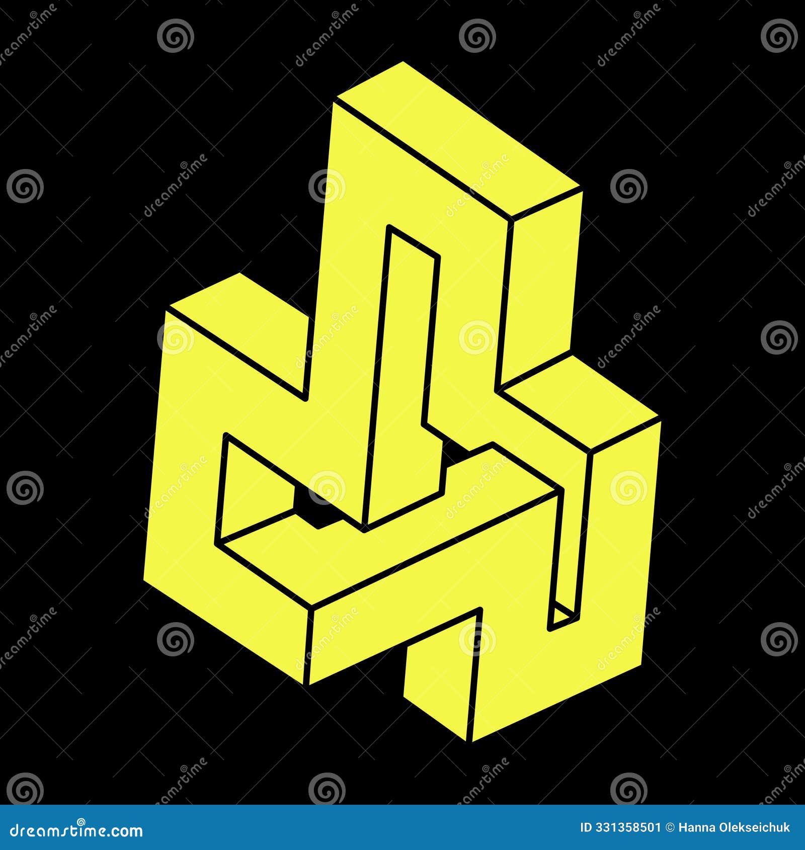 Optical Illusion Shapes. Optical Art Objects. Impossible Figures. Line ...