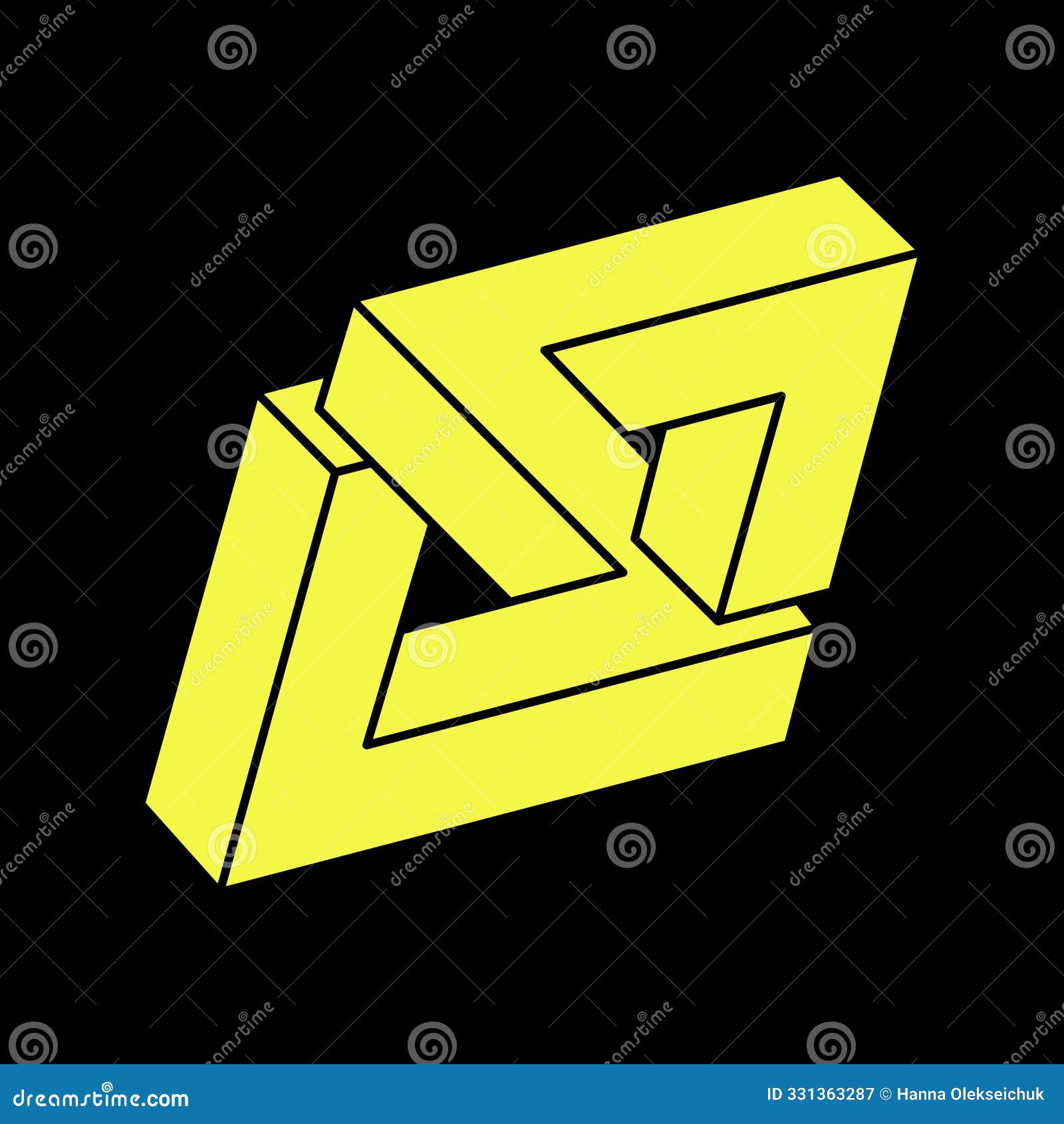 Optical Illusion Figure. Impossible Objects. Line Geometric Shapes ...