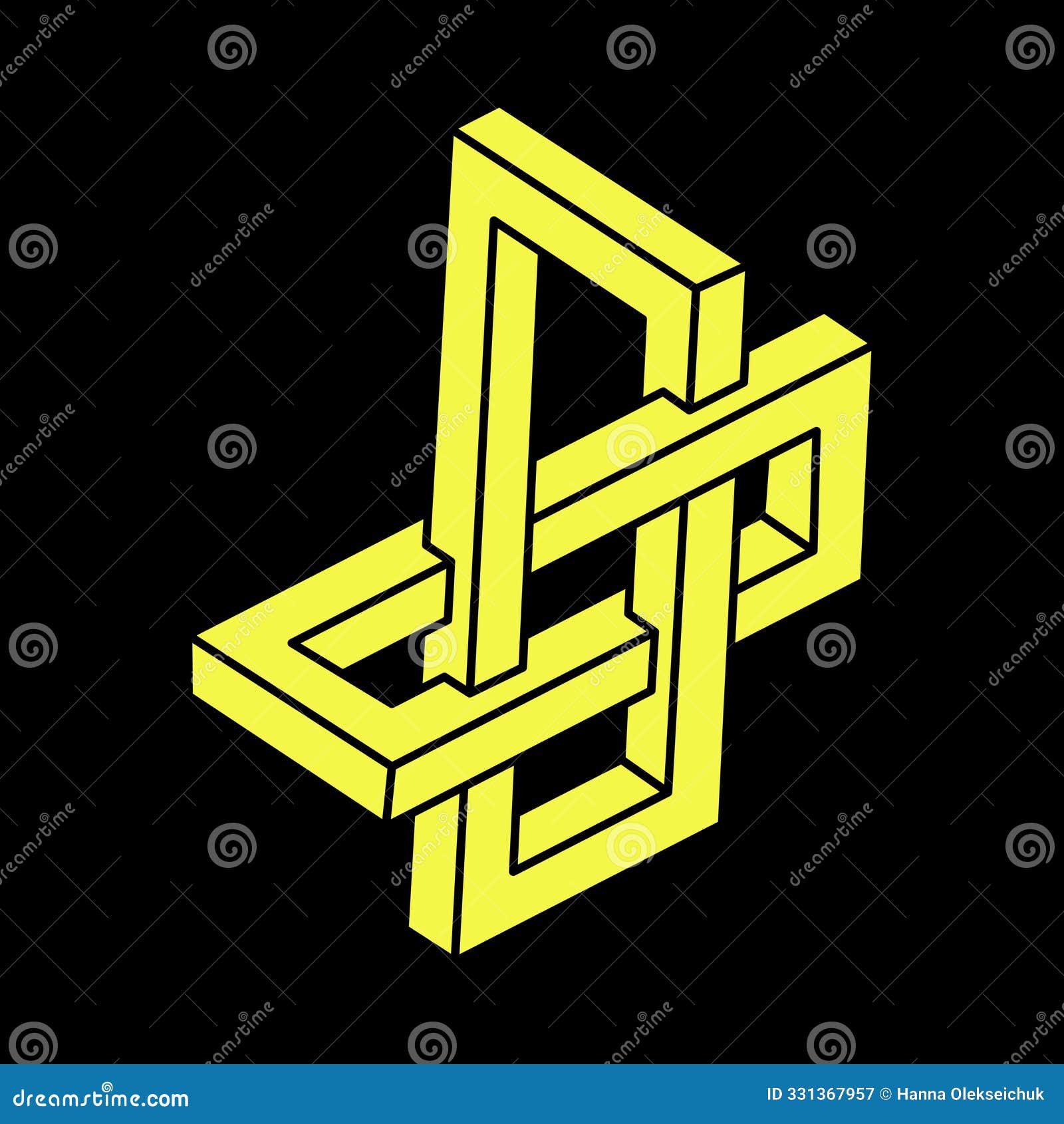 Optical Illusion Figure. Impossible Objects. Line Geometric Shapes ...