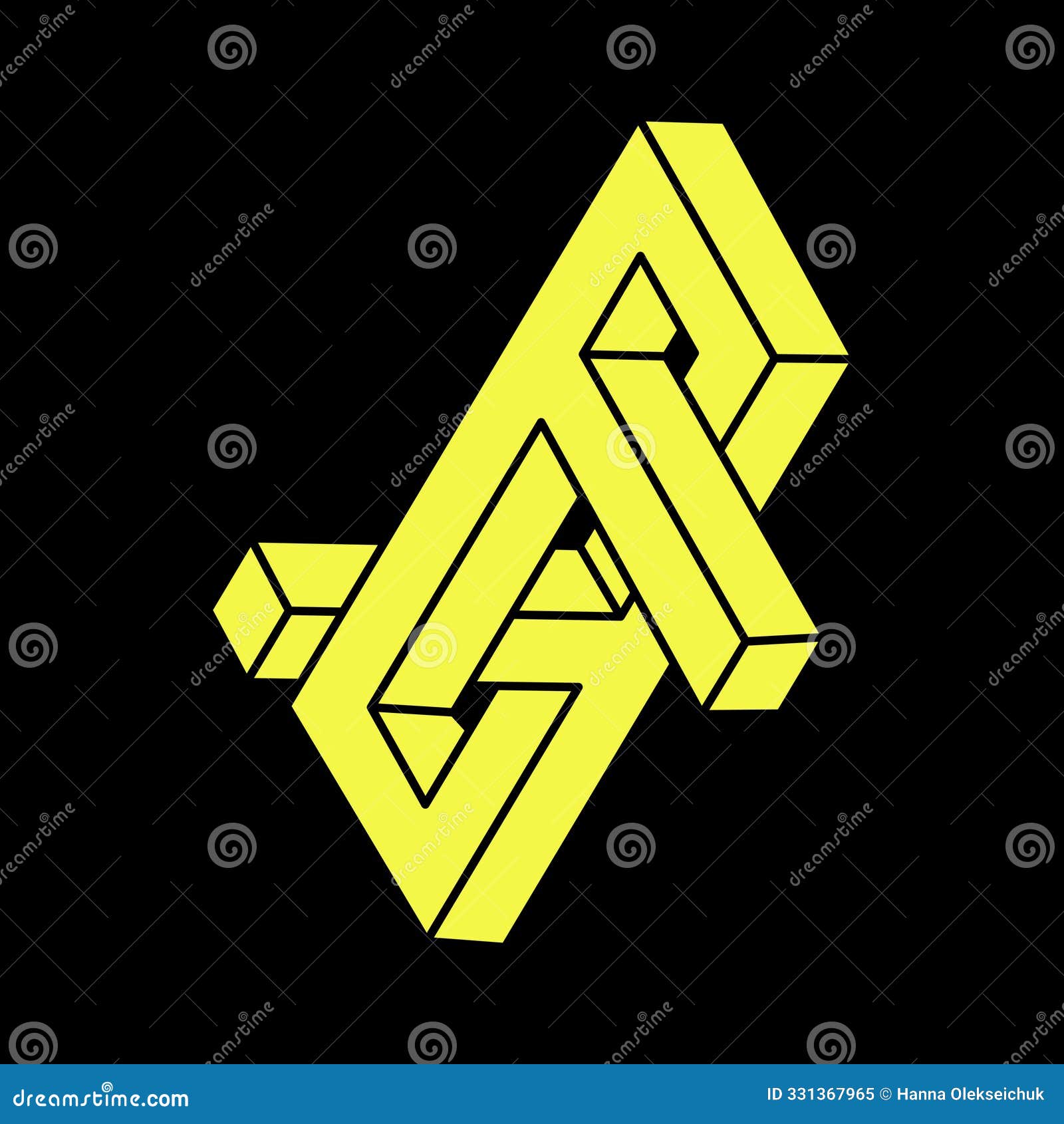 Optical Illusion Figure. Impossible Objects. Line Geometric Shapes ...