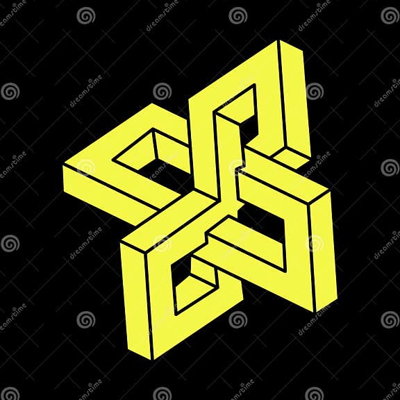 Optical Illusion Shapes. Linear Infinite Object. Abstract Eternal ...