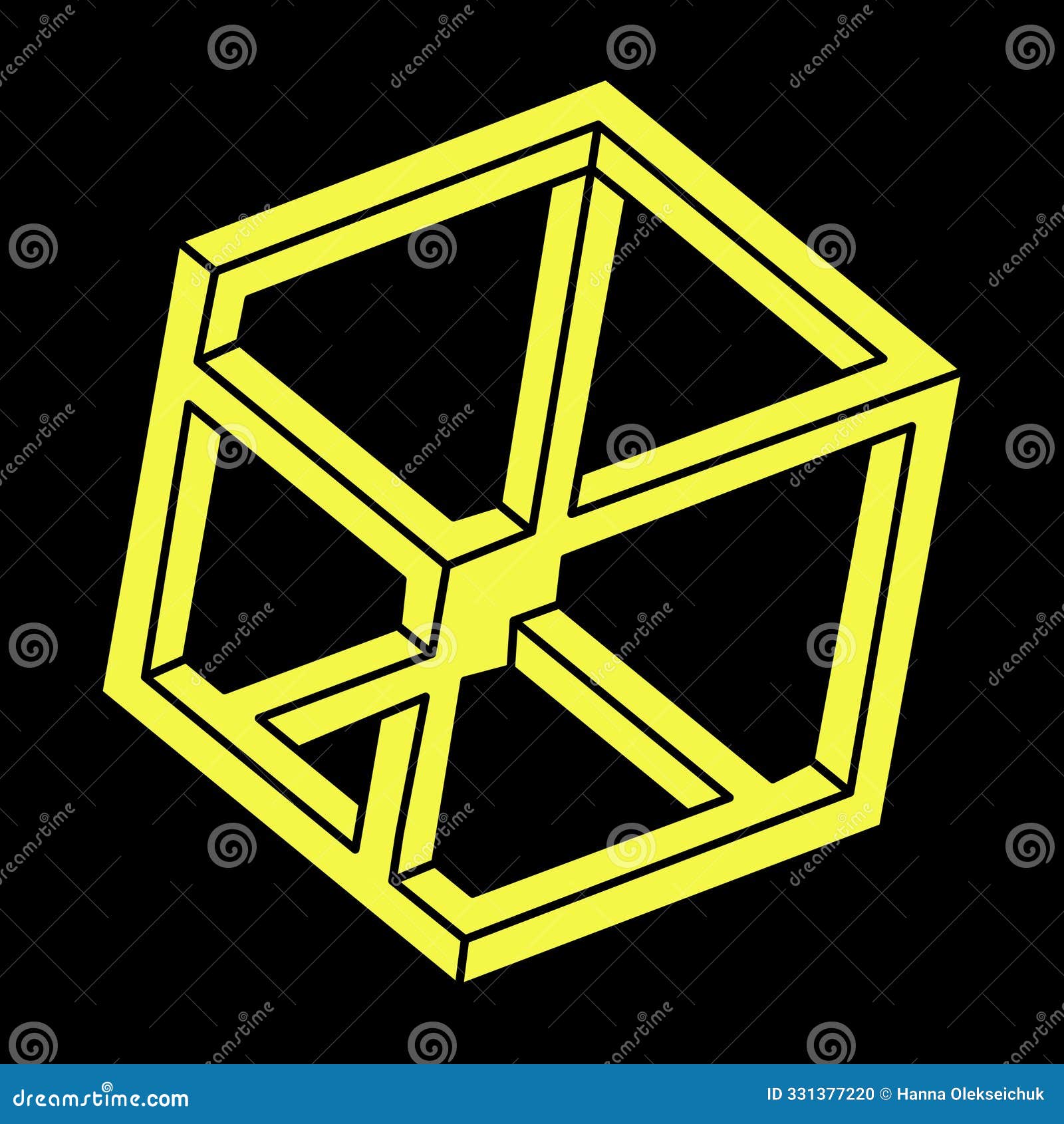 Optical Illusion Objects. Impossible Hexagon. Line Design. Impossible ...