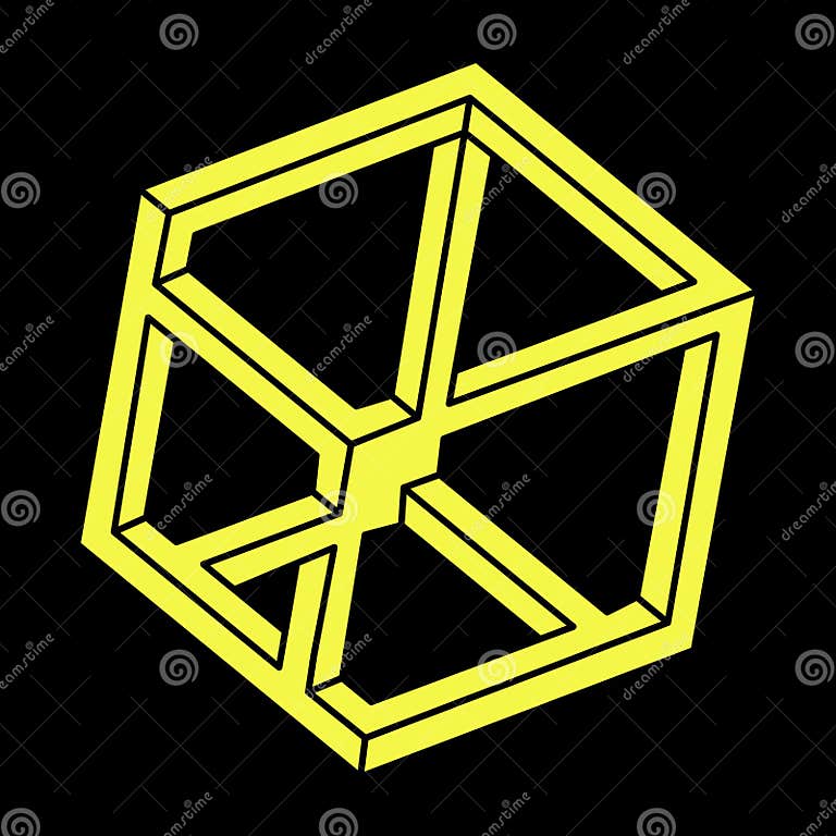 Optical Illusion Objects. Impossible Hexagon. Line Design. Impossible ...