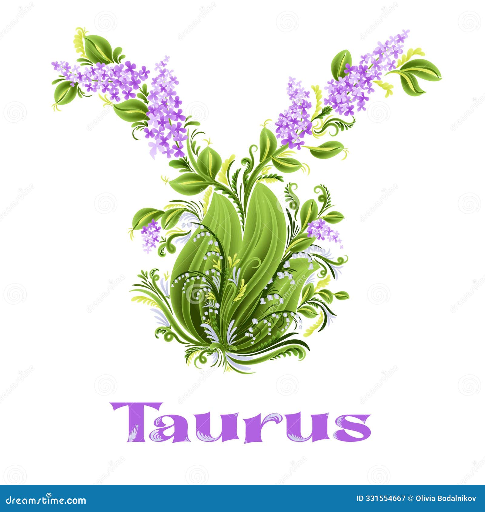 Taurus. Zodiac Sign Stylized in Vector Stock Illustration ...