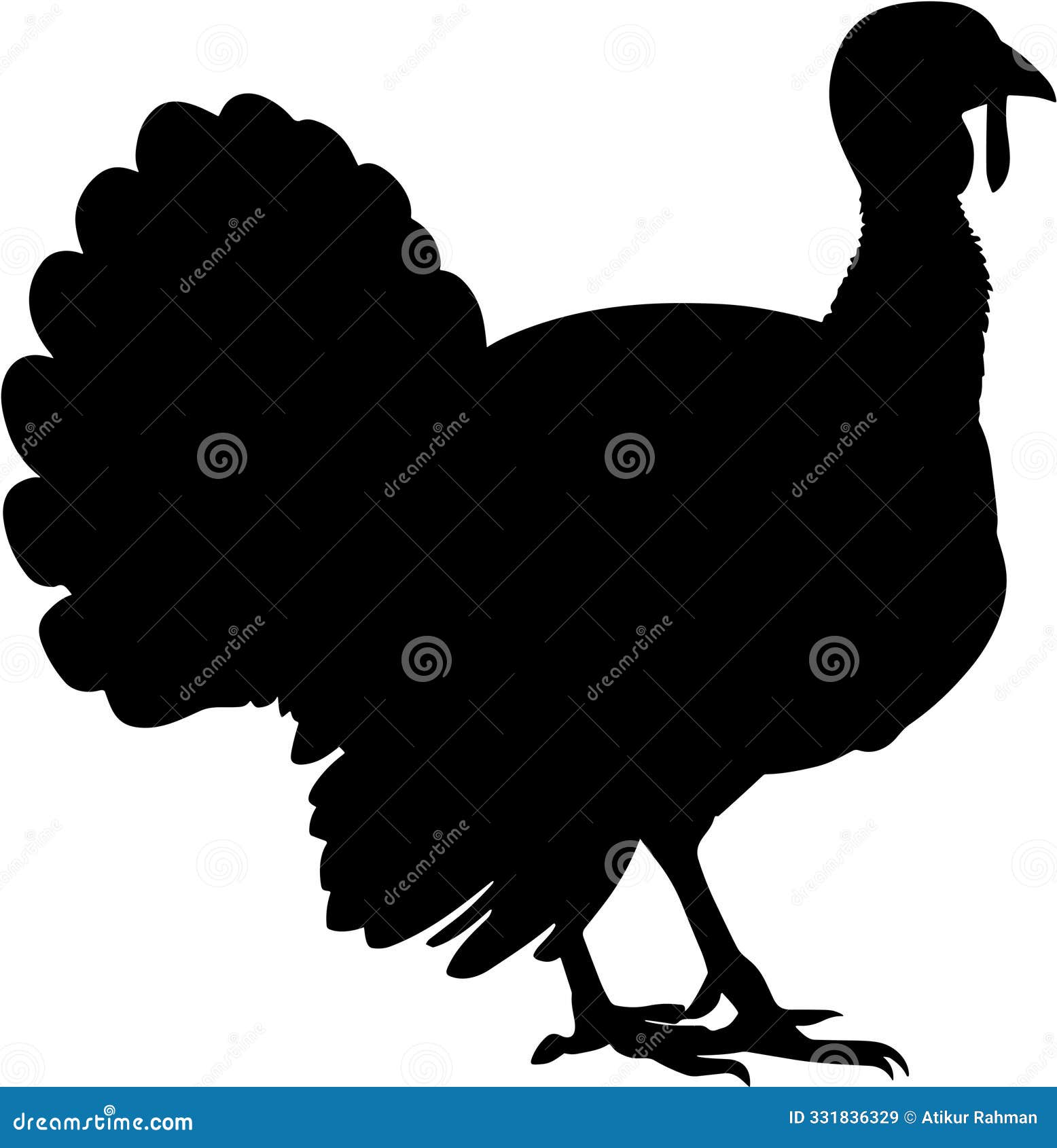 Wild Turkey Bird Silhouette Stock Illustration - Illustration of turkey ...