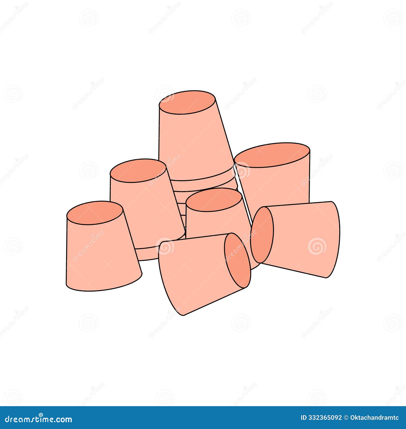 Pile of Paper Cup in Isometric 3d Style. Illustration of Paper Cup ...