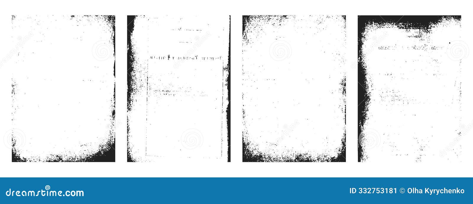 Vintage Old Paper Texture Set. Grunge Overlay Retro Backgrounds for ...