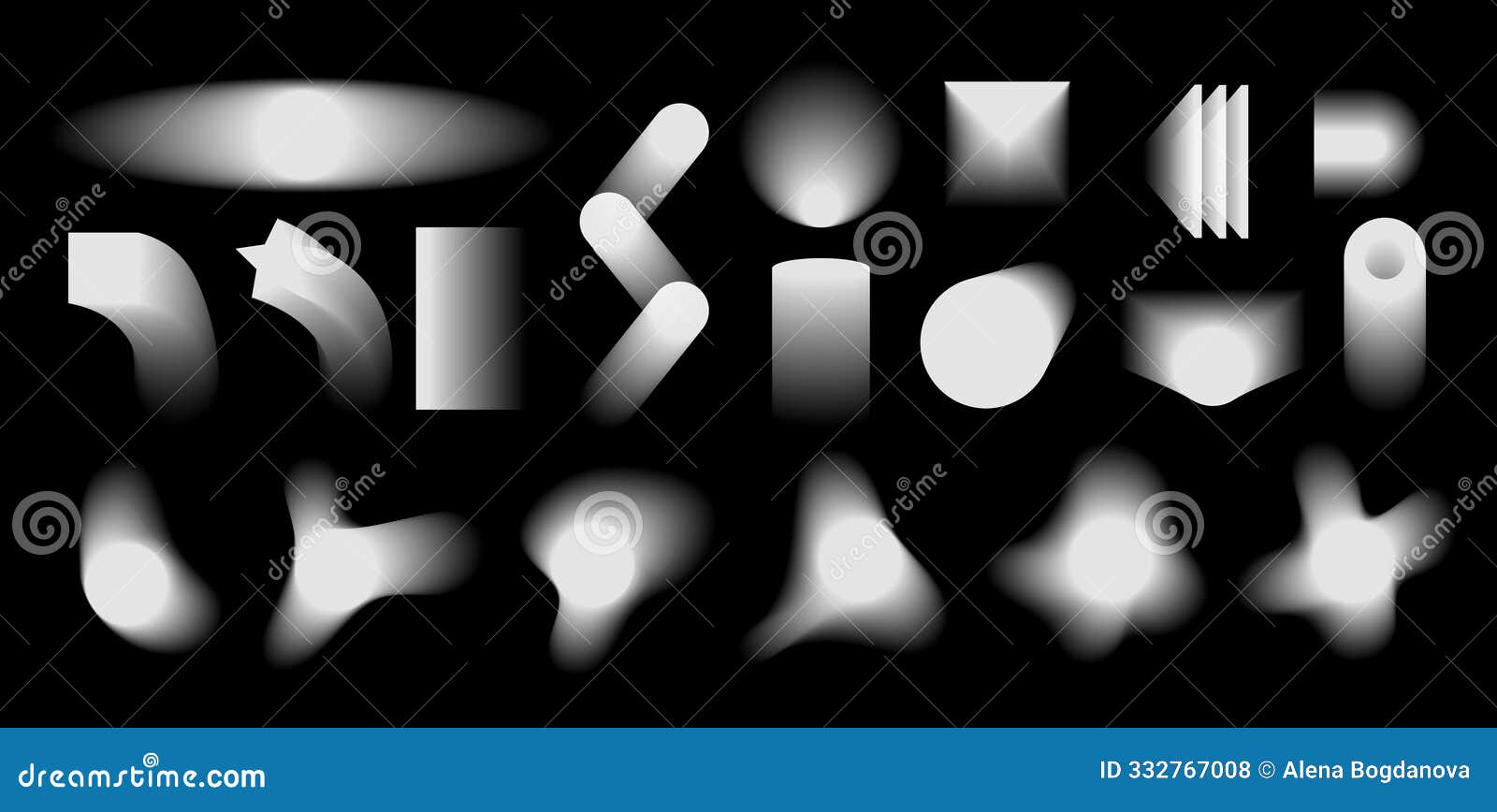 Set of Abstract Gradient Shapes. Stock Vector - Illustration of bright ...