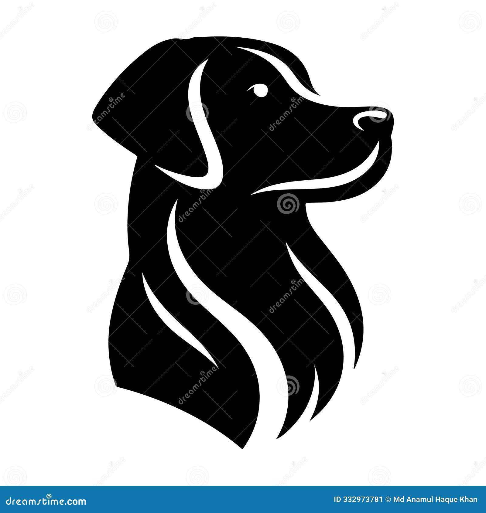 Black Dog Logo Icon Silhouette Vector Art Illustration with White ...