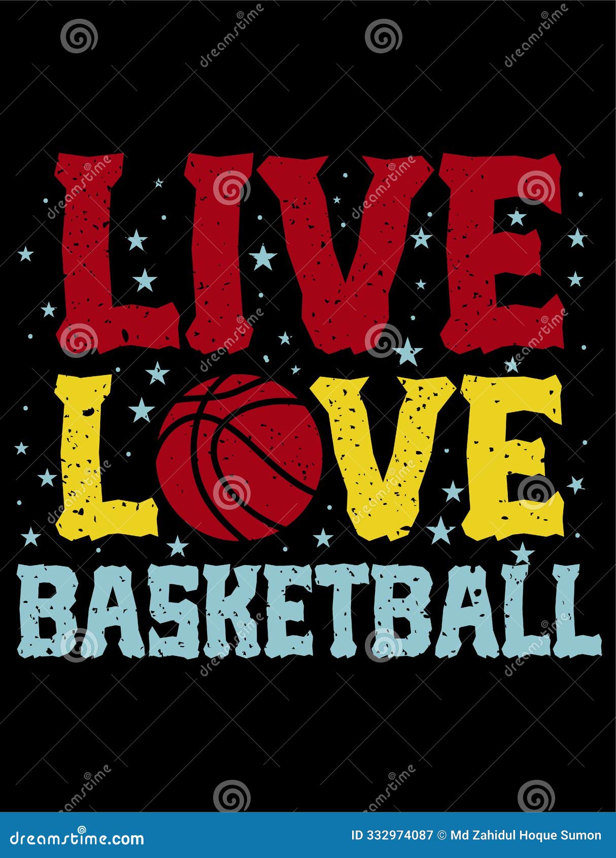 "Live Love Basketball"- Sports Typography T-shirt Design in ...