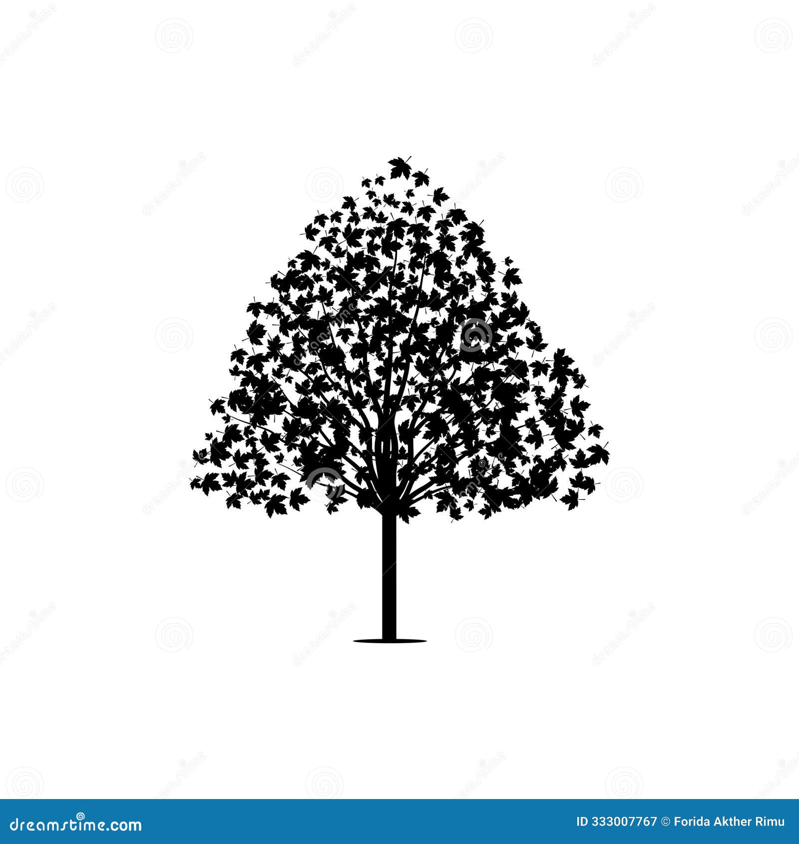 Autumn Maple Tree Silhouette Art Stock Vector - Illustration of ...