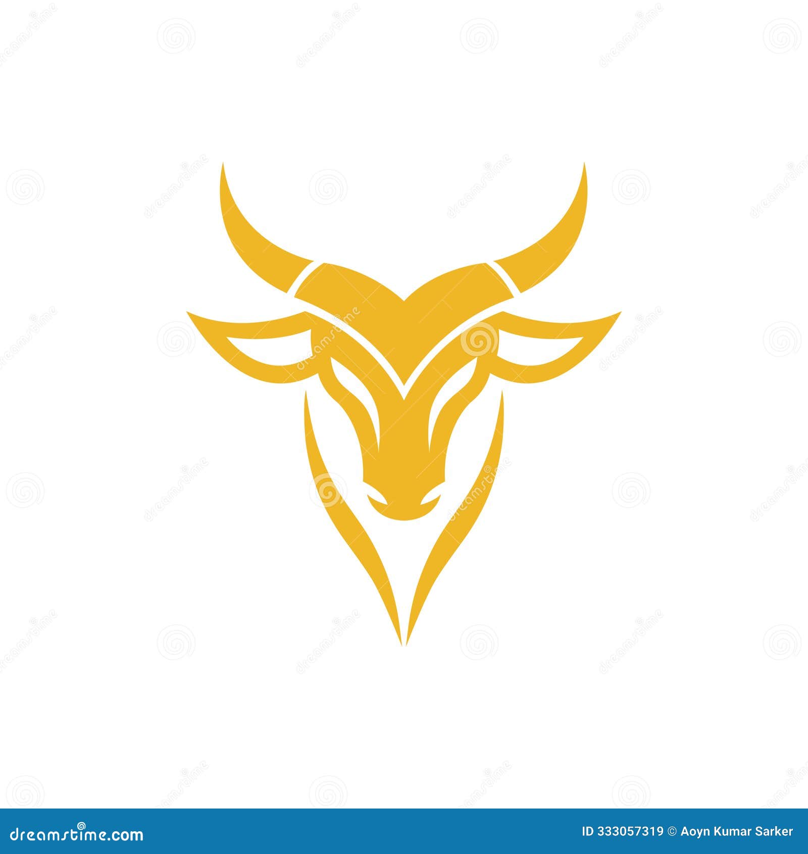 Golden Bull Logo Icon Vector Art Illustration Stock Illustration ...