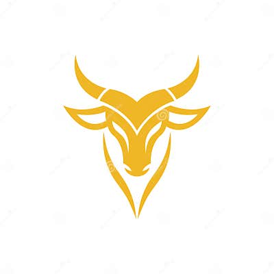 Golden Bull Logo Icon Vector Art Illustration Stock Illustration ...