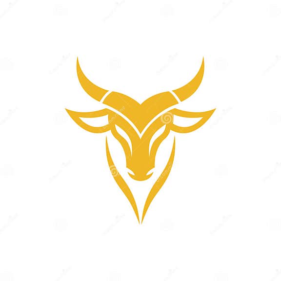 Golden Bull Logo Icon Vector Art Illustration Stock Illustration ...