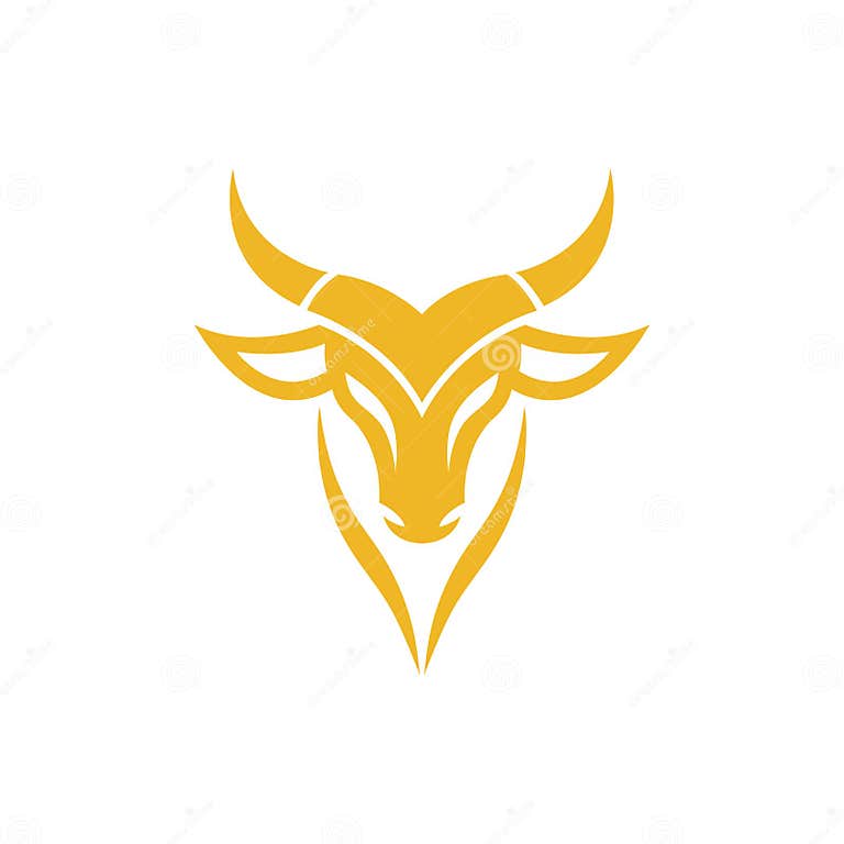 Golden Bull Logo Icon Vector Art Illustration Stock Illustration ...