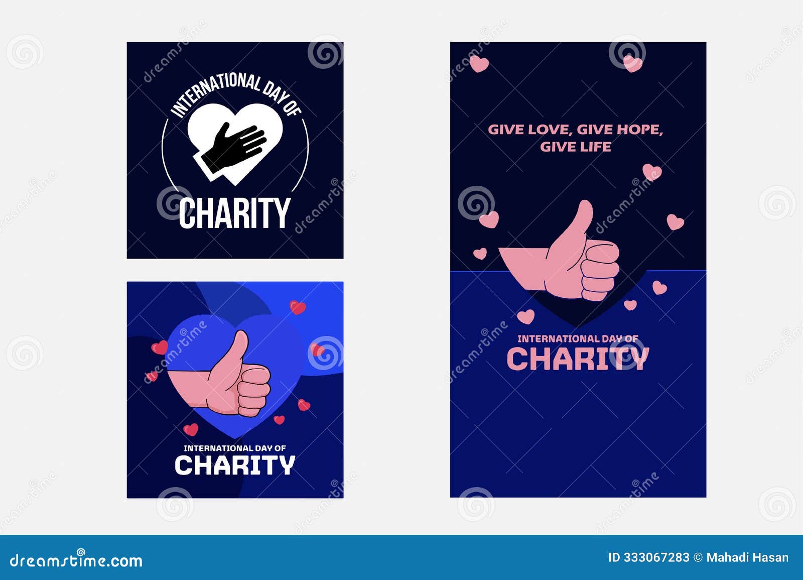 Charity Banner with Helping Hand Design: Unite for a Common Cause Stock ...