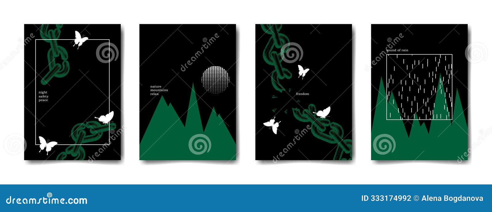 Set of Vector Nature Posters. Stock Vector - Illustration of reserve ...