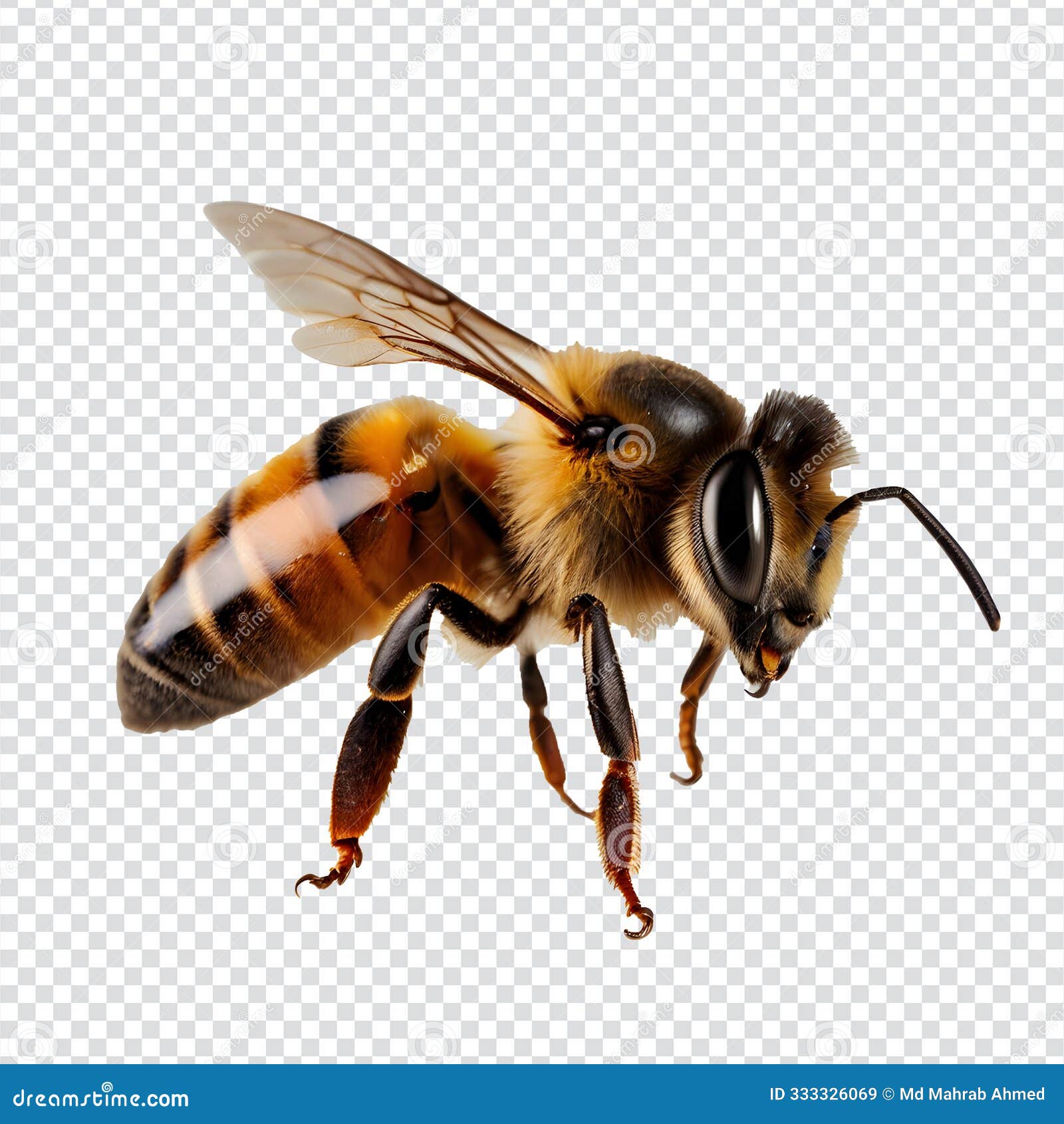 A Bee is Flying, Isolated on Transparent Background AI Generated Stock ...