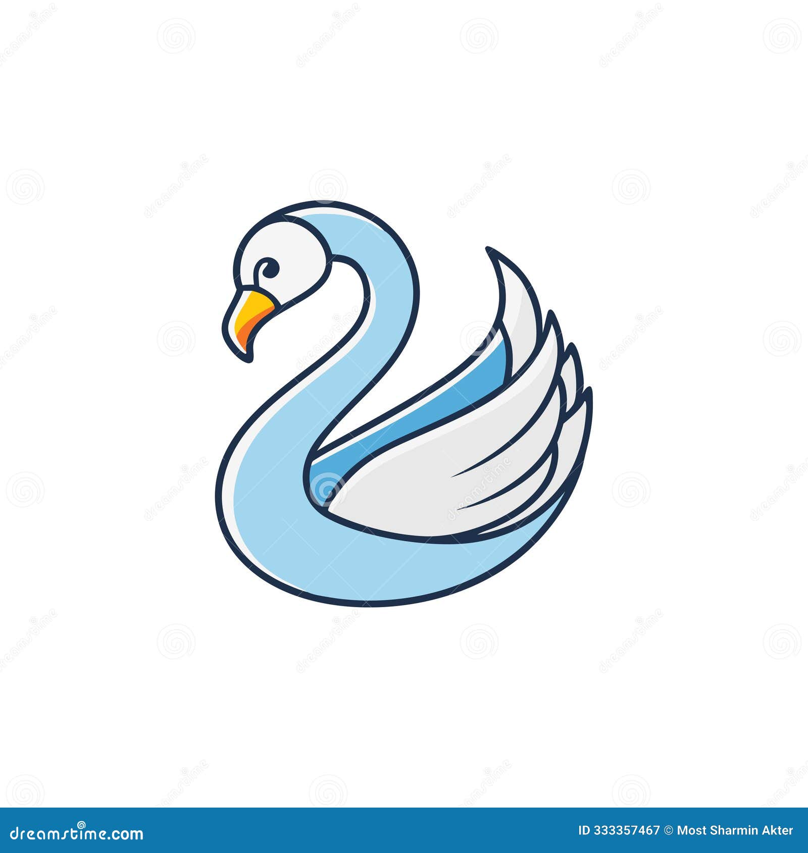 Elegant Line Art Swan Logo Vector Illustration. Stock Vector ...