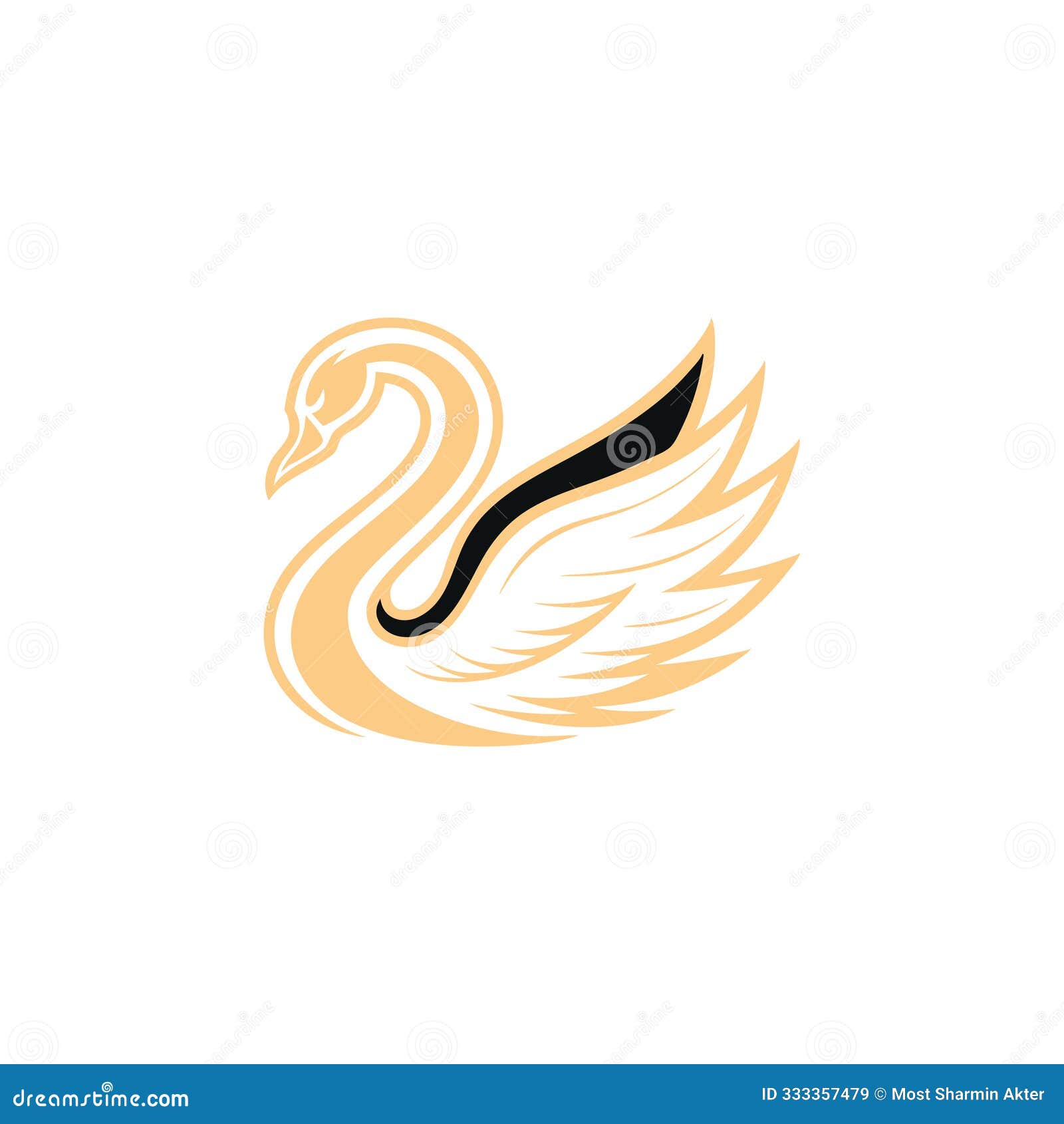 Elegant Line Art Swan Logo Vector Illustration. Stock Vector ...